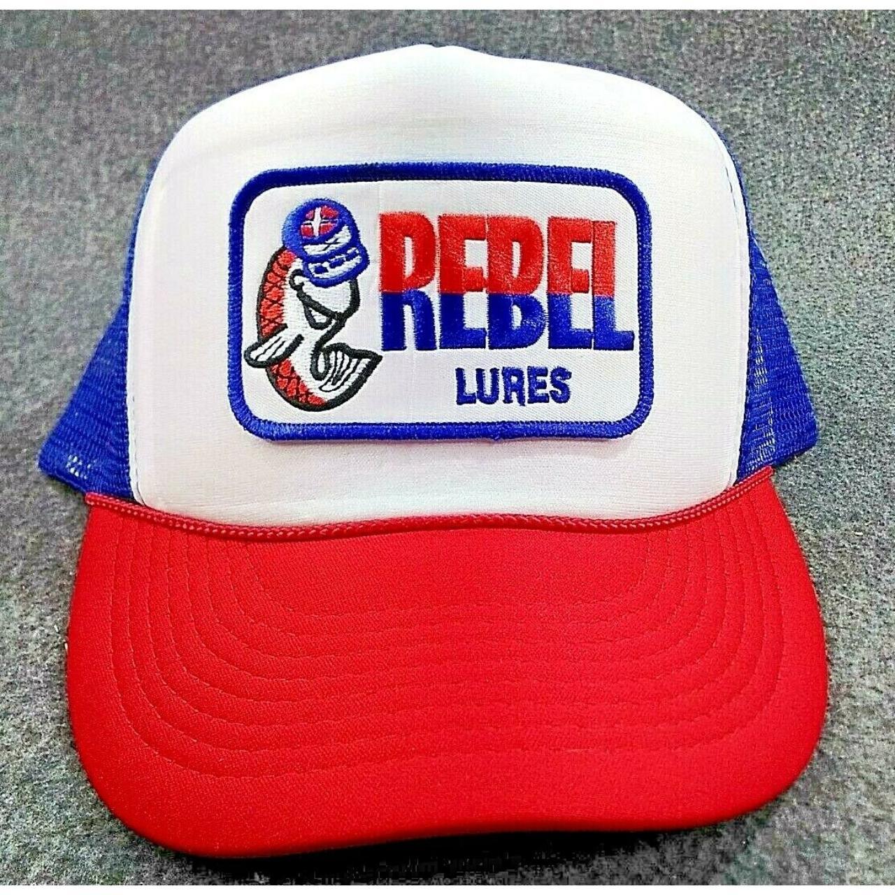 Red White And Blue Rebel Lures Trucker Hat. - Depop