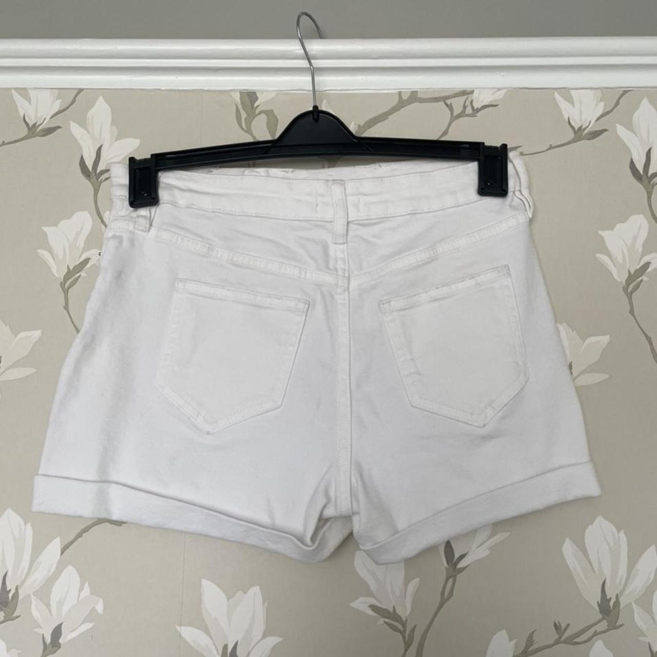 Ripped white shorts Denim F&F Size... - Depop