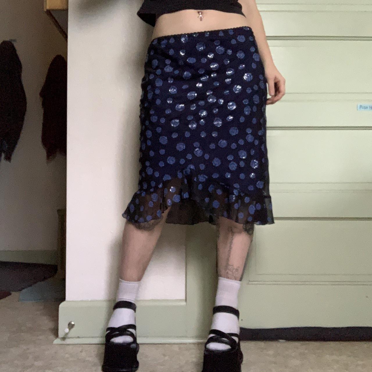 Women's Navy and Blue Skirt | Depop