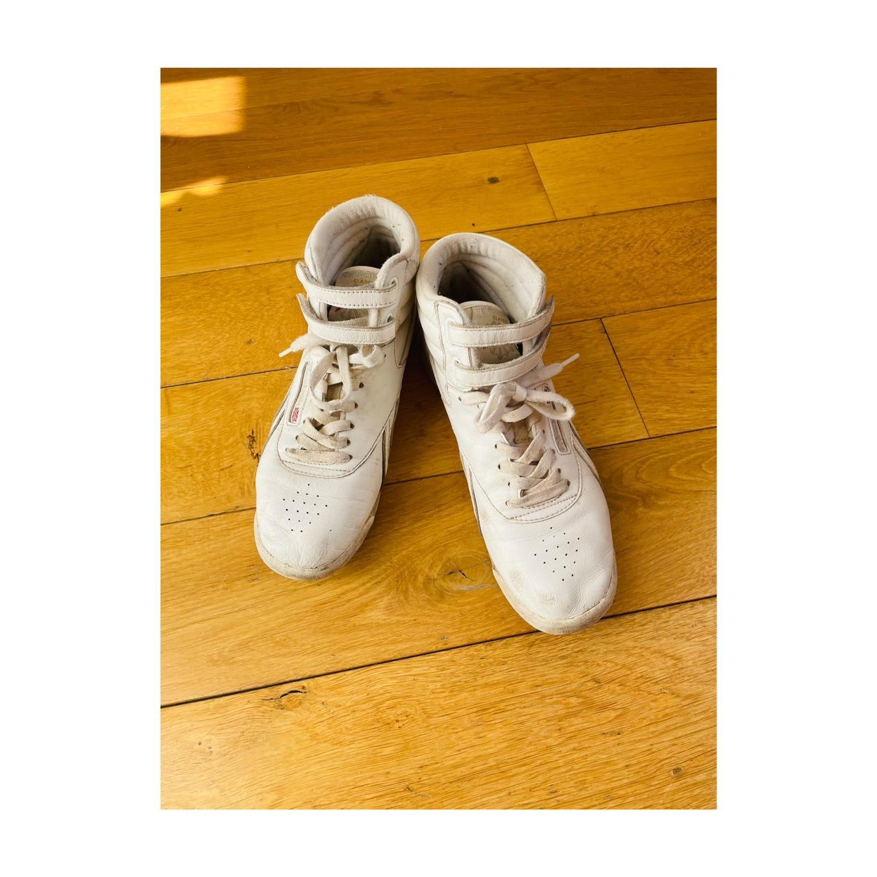 Reebok FreeStyle hi tops. Size 8. They have scuffs... - Depop
