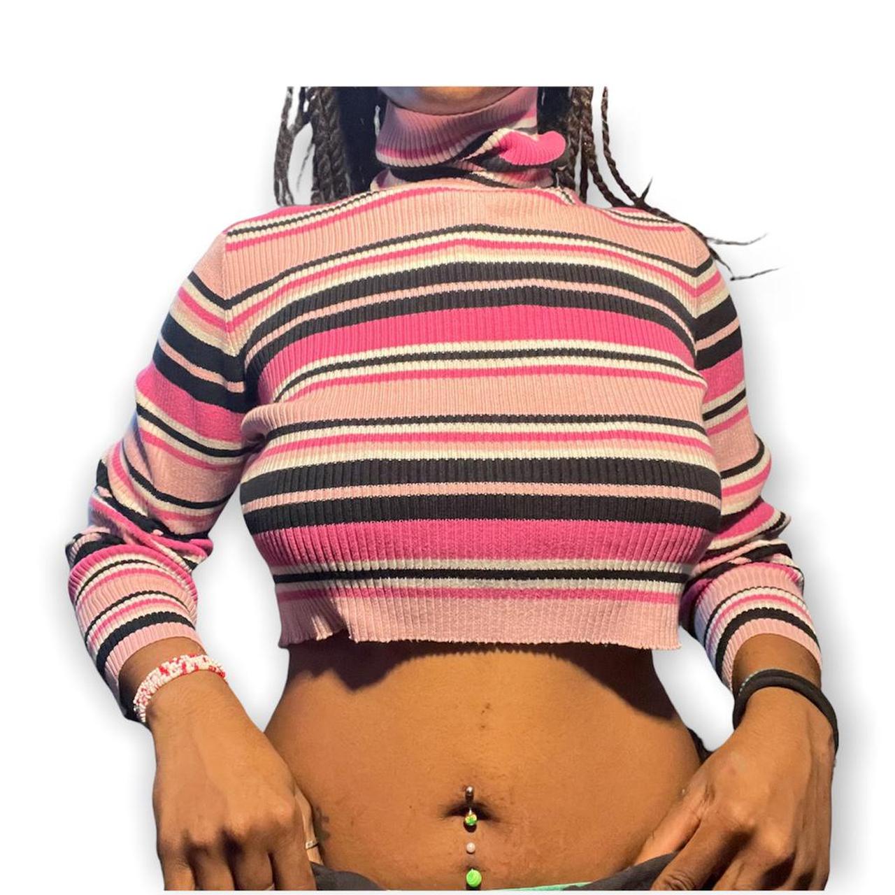 Annex Striped Pink,B&W Turtle neck - Convenient for... - Depop
