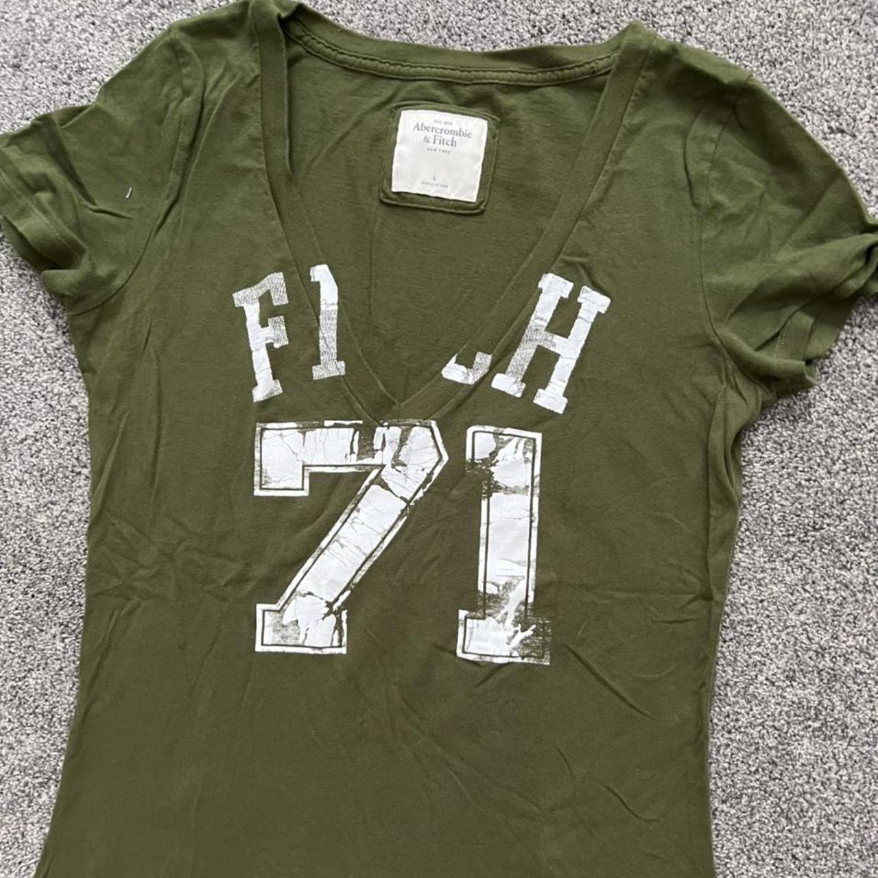 Olive green Abercrombie & fitch t-shirt [faded; not... - Depop