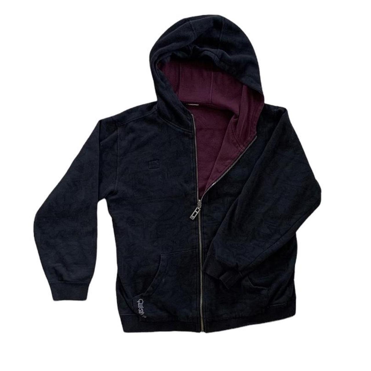 black quicksilver zip up — not sure why the... - Depop