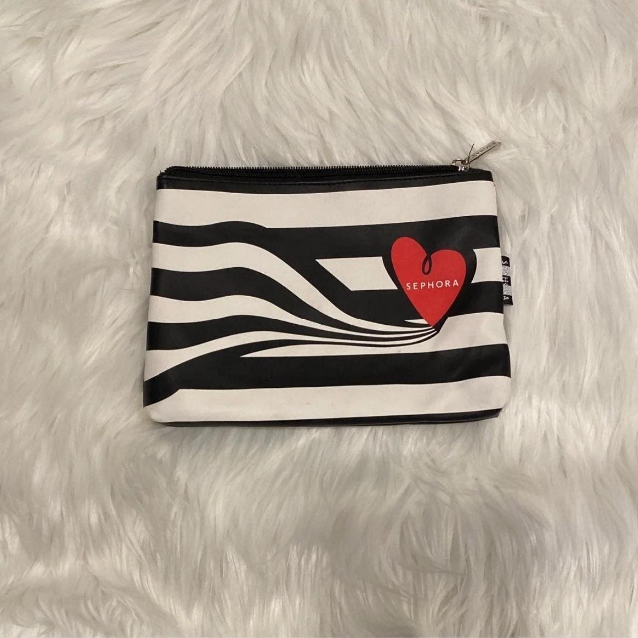 Sephora black and white with red heart, cosmetic... - Depop