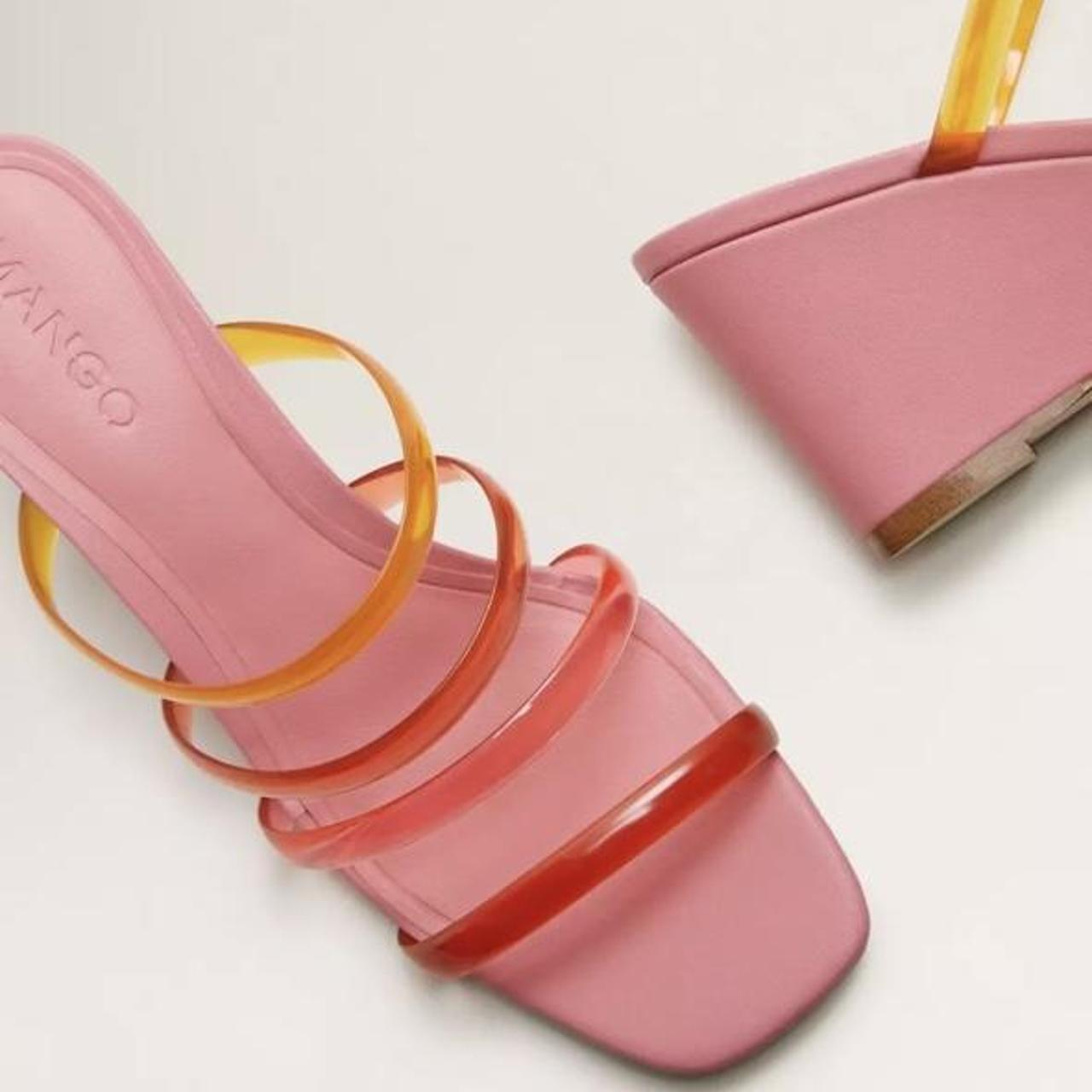 Mango Multicolored Wedge Sandal - so cute! BRAND... - Depop