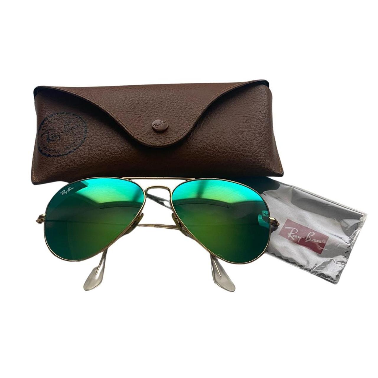Ray-Ban Aviator Flash Lenses Lenses: green... - Depop