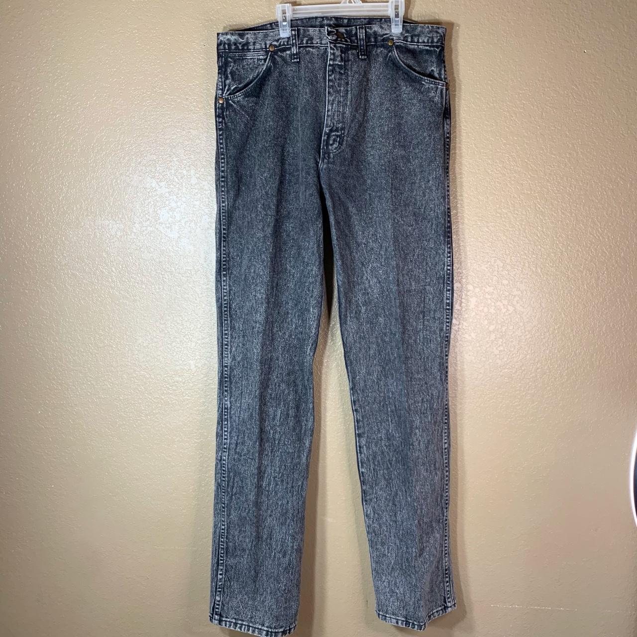 Vintage Wrangler Mens black acid wash jeans. Great... - Depop