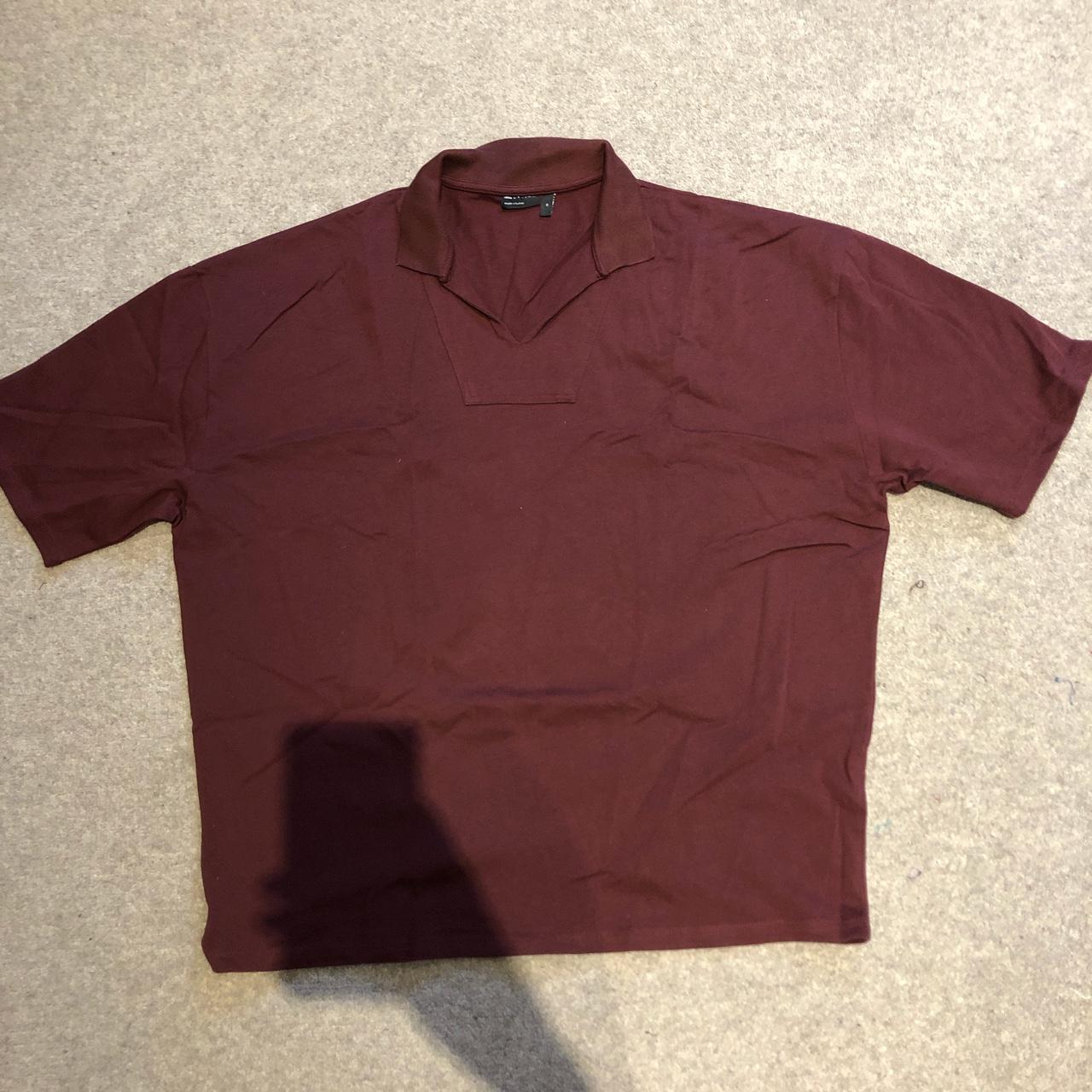 ASOS DESIGN Oversized Burgundy Maroon Polo... - Depop