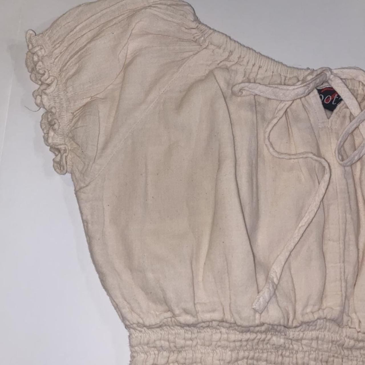 vintage crop top crème color size XS - Depop