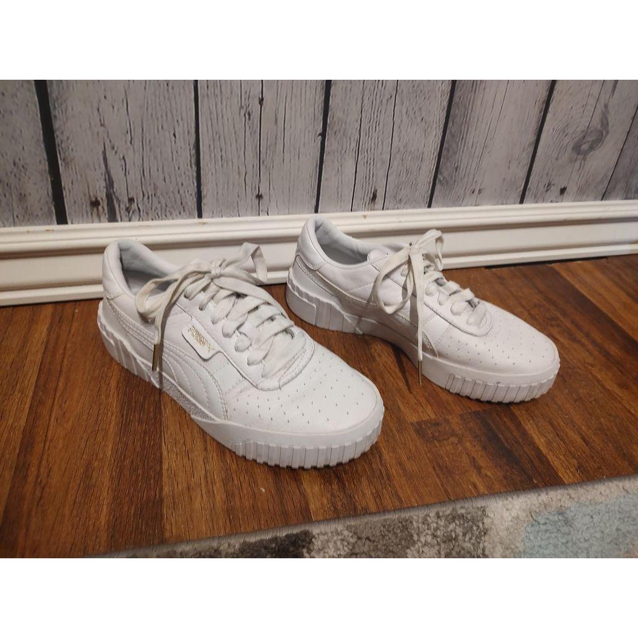 Puma, white, athletic sneakers. They are unisex... - Depop