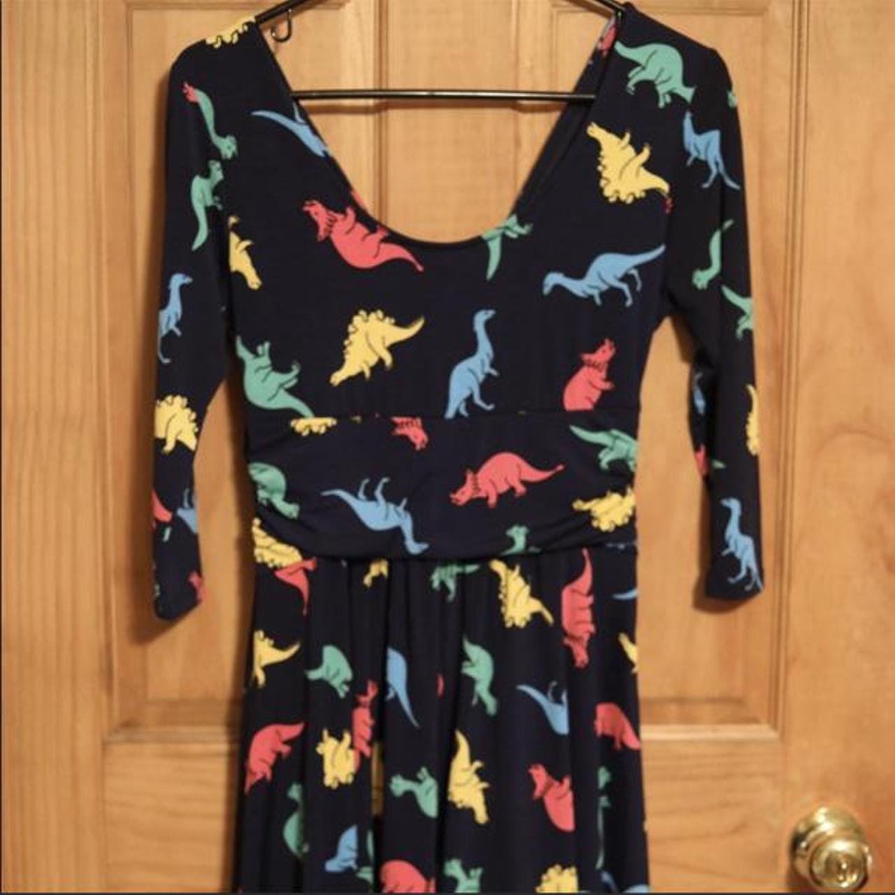 ModCloth 3/4sleeve dinosaur v neck dress. Never worn... - Depop