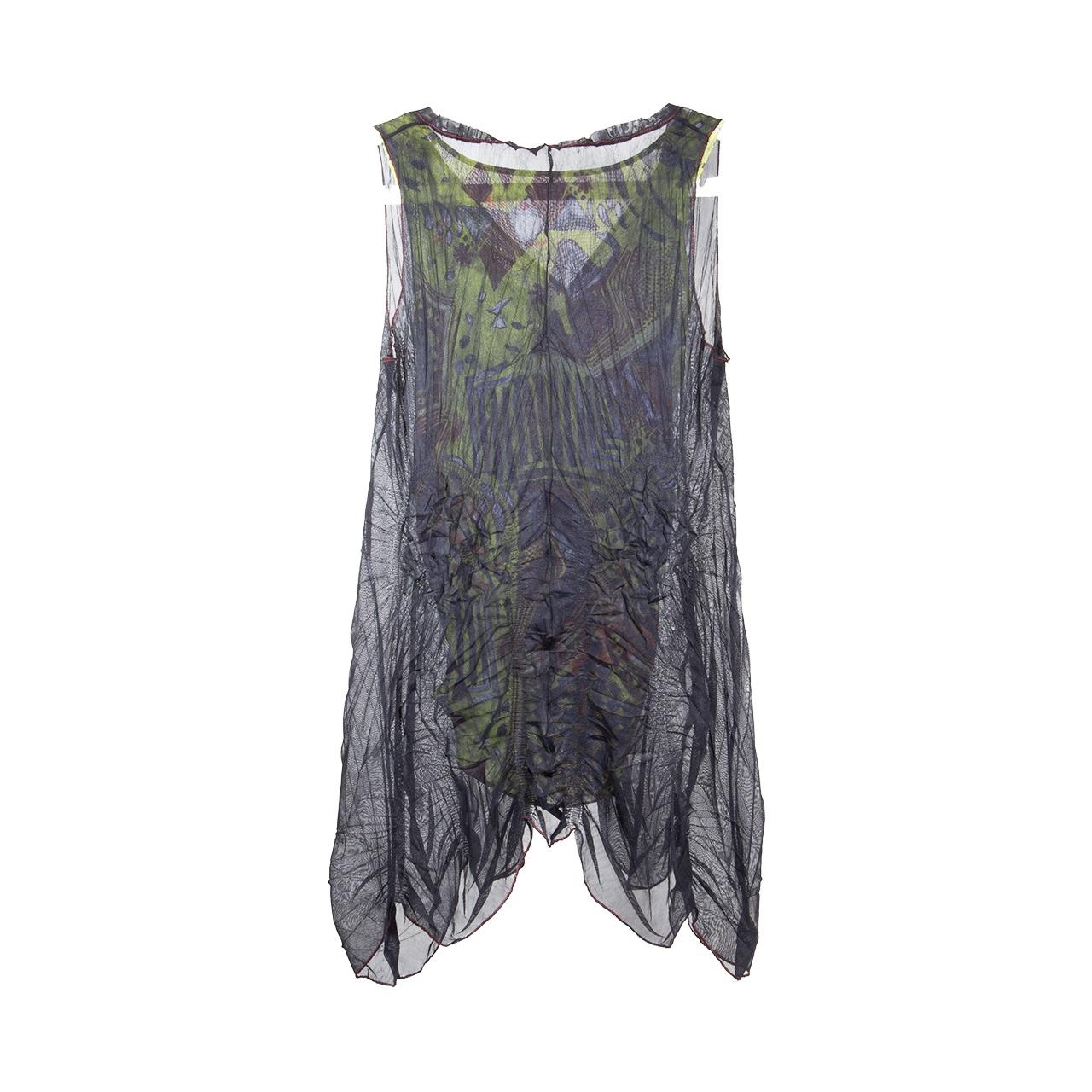 💚 Set of Mesh & Printed Tulle Tops 💚 *Black Sheer... - Depop