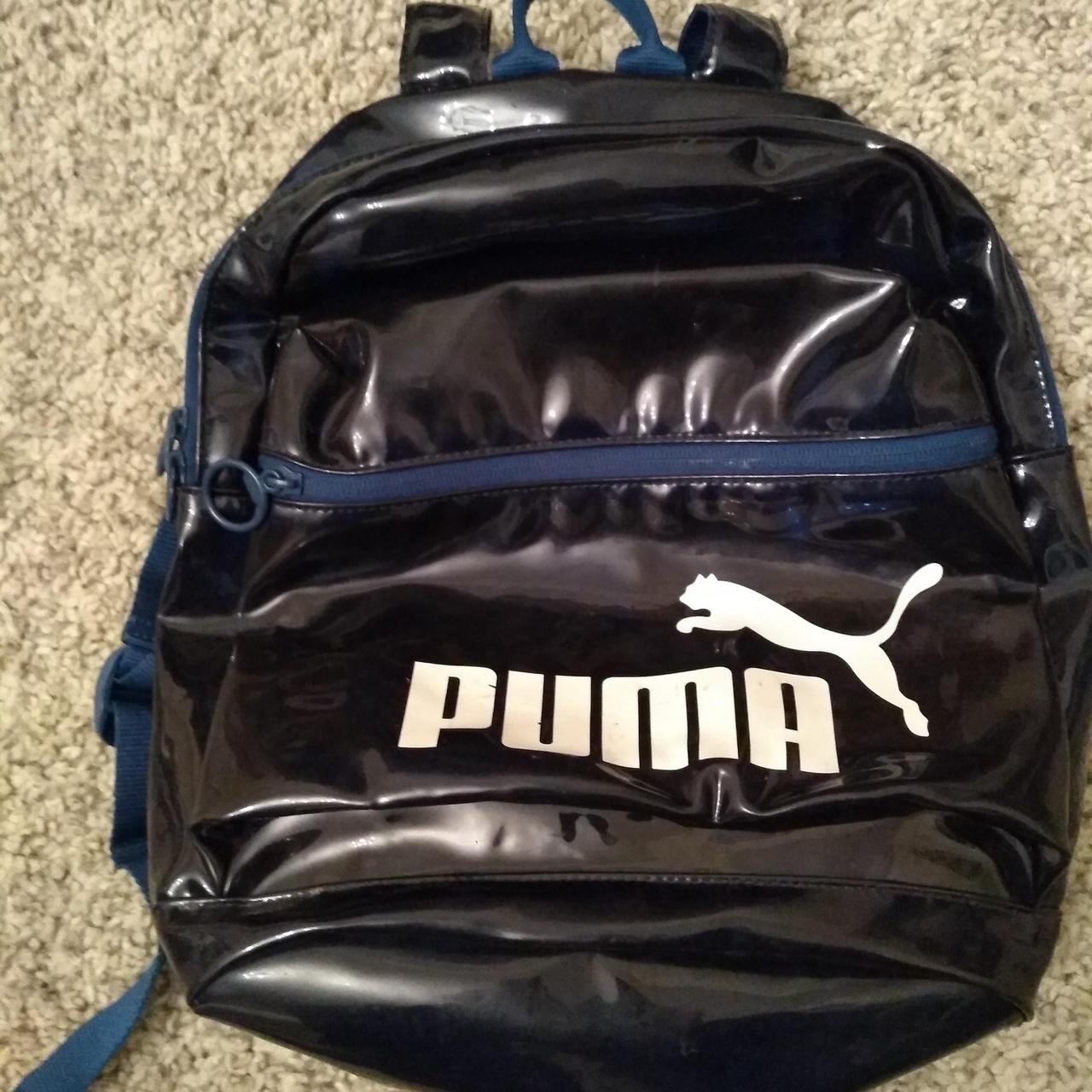 Puma blue clear backpack 15" x 22" In decent... - Depop