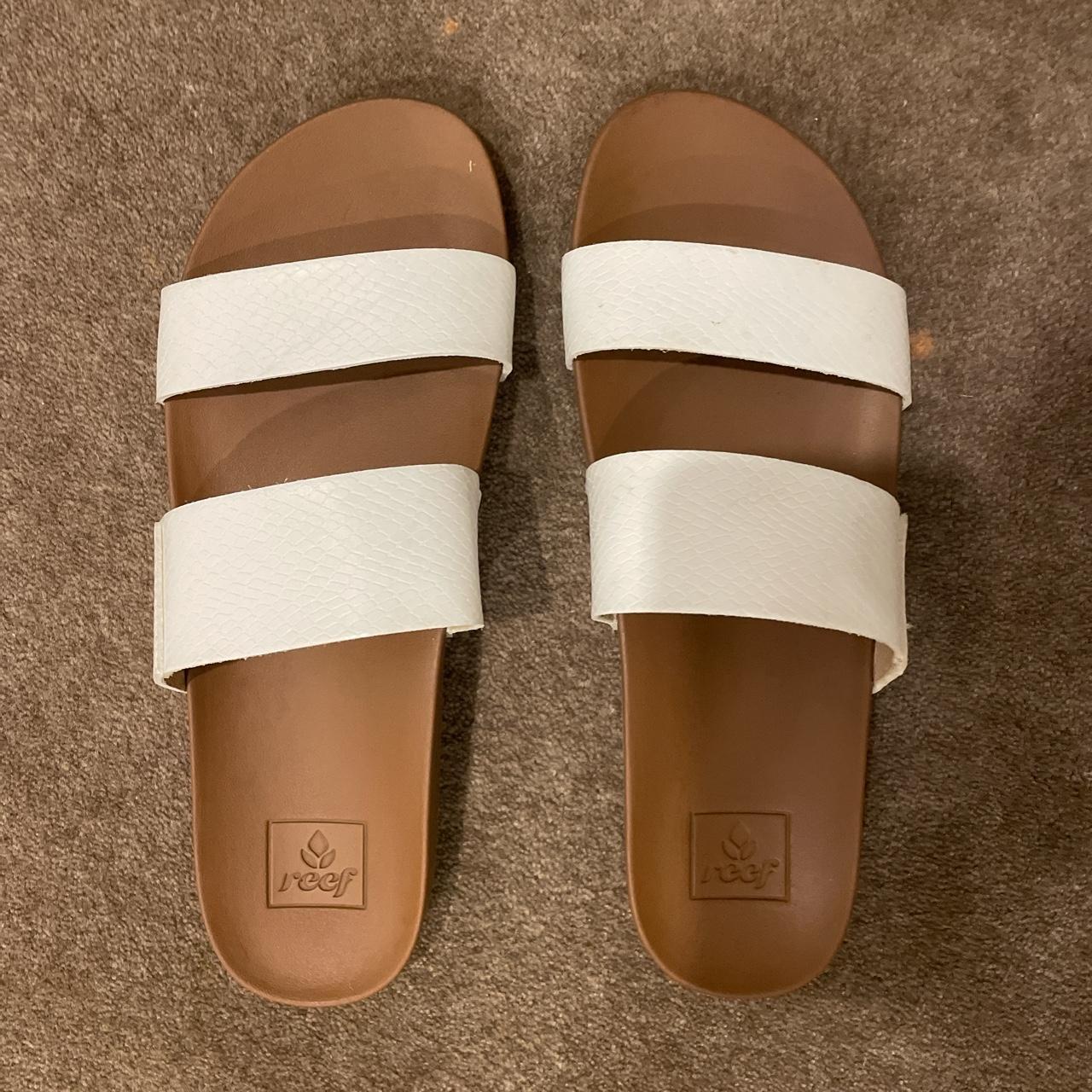 Reef Sandals - white (never worn) Size 9 - Depop