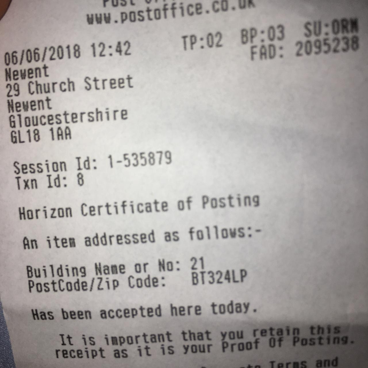 @Jessica_tx proof of postage🍒 - Depop