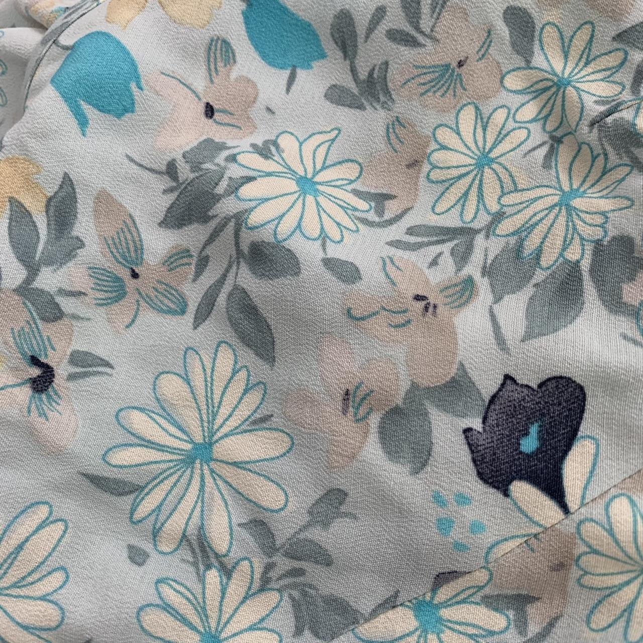 Baby blue y2k Hawaiian floral print summer... - Depop