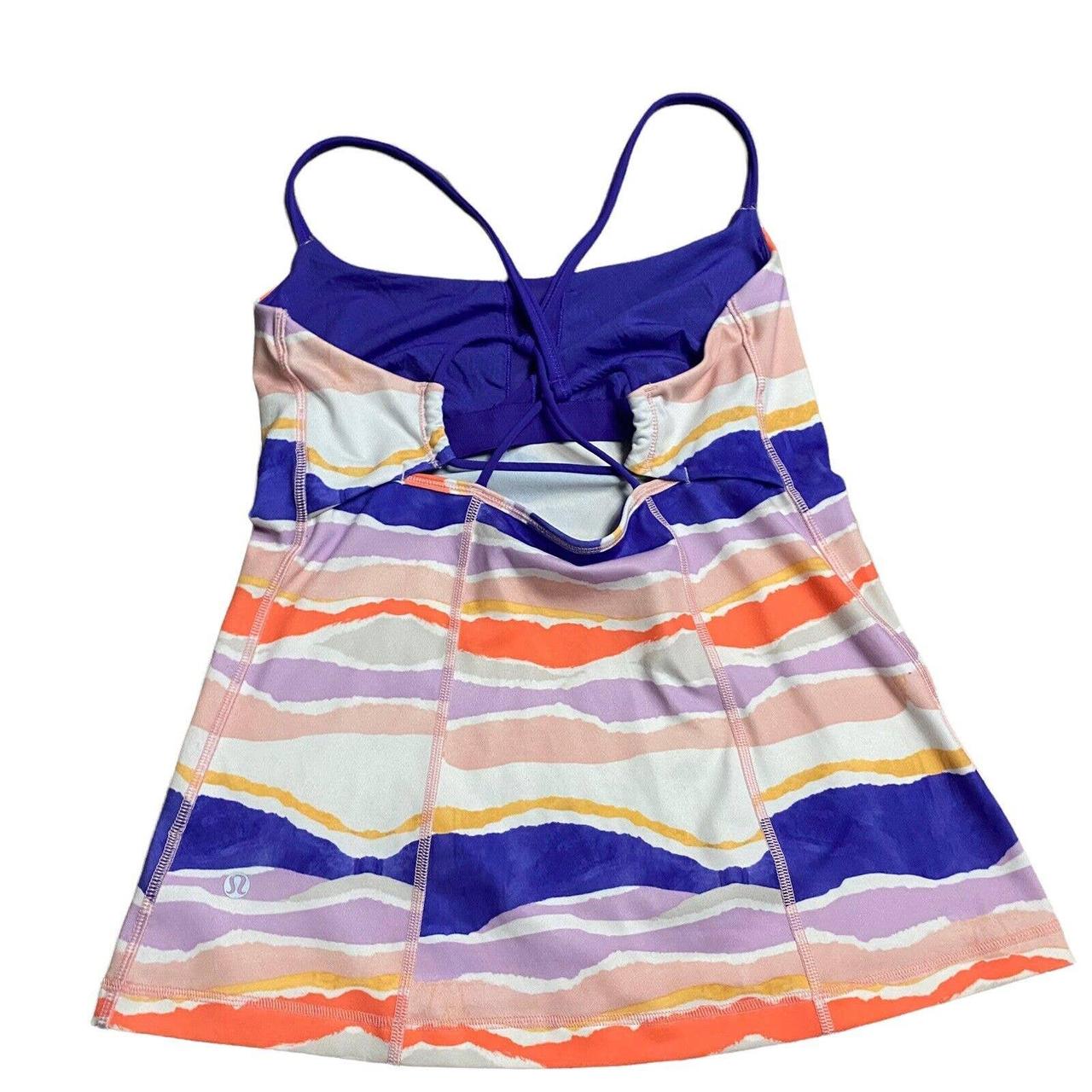 Lululemon Dancing Warrior Tank Bleacher Stripe White... - Depop