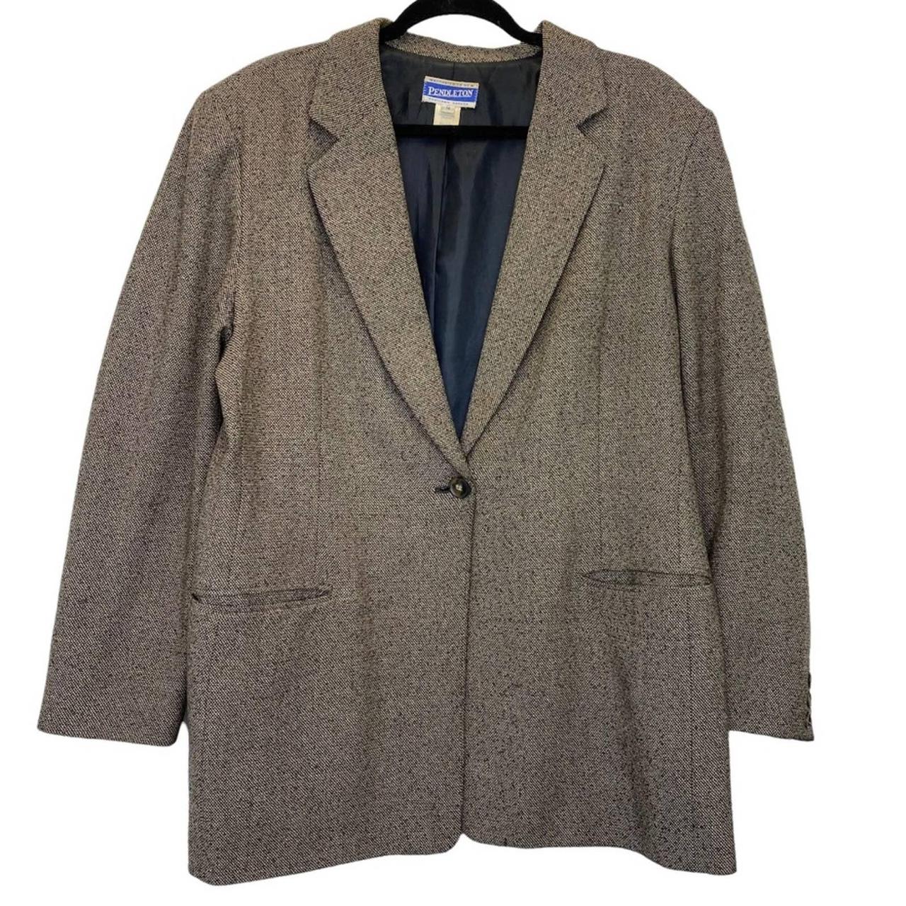 Pendleton Blazer Vintage Women's 16 Wool Brown... - Depop