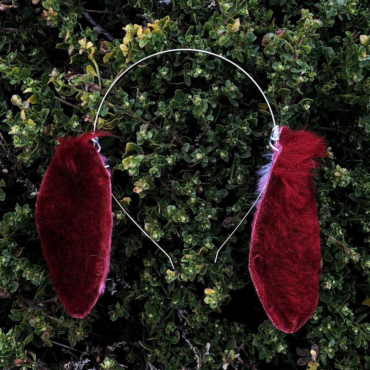 Partially wired red lop bunny ears 4.75 in. 🌟half... - Depop