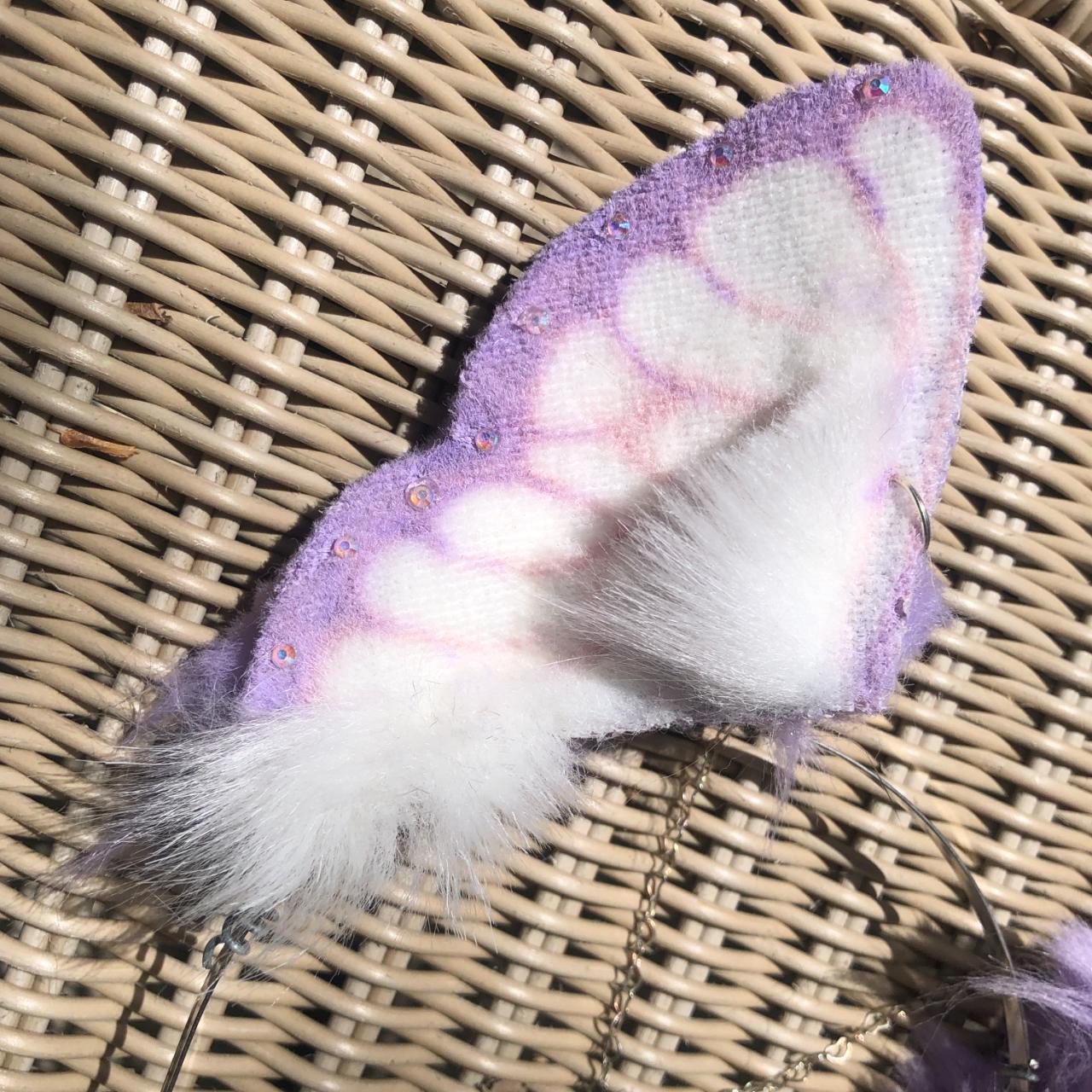 Unknown shop Purple Butterfly Ears with attached... - Depop