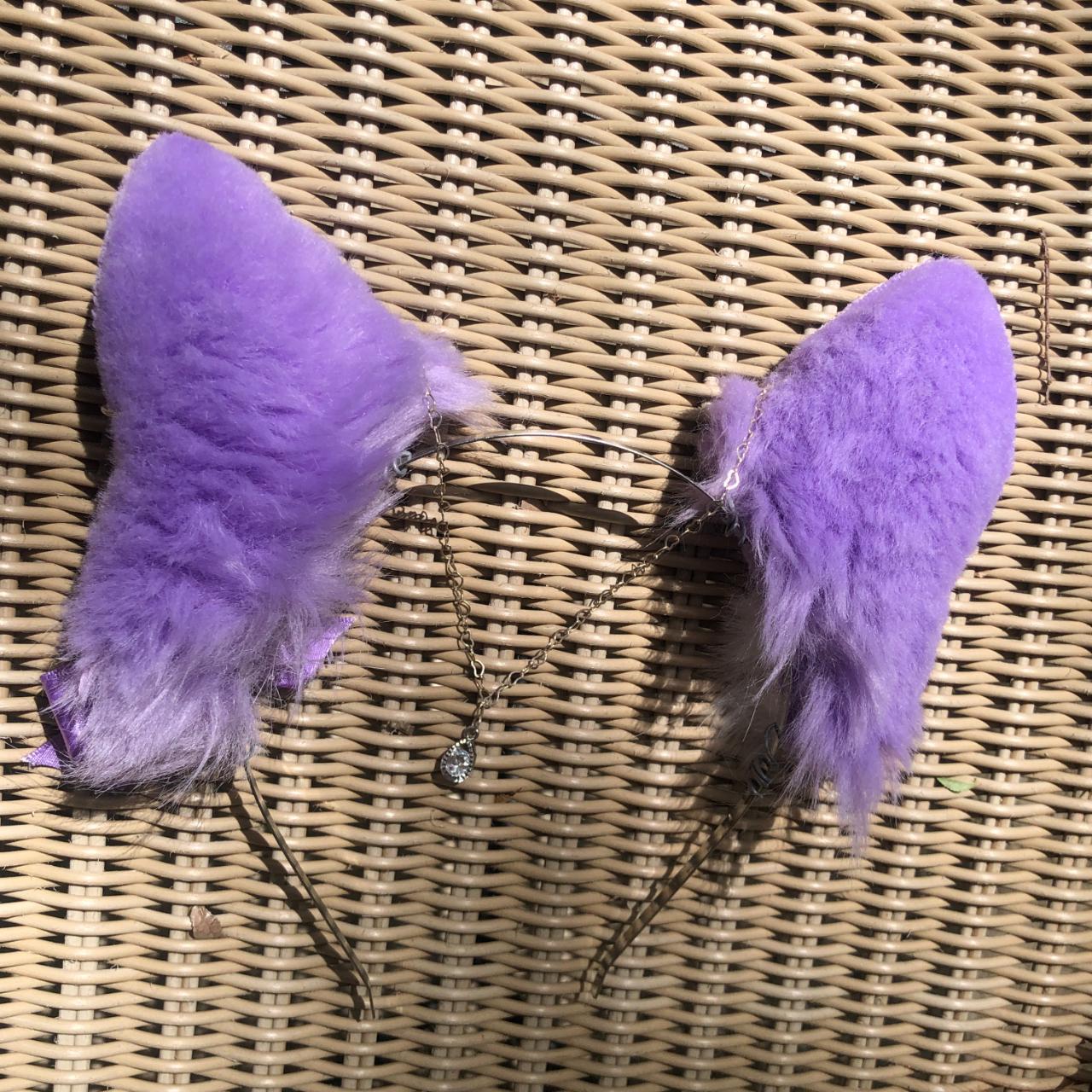 Unknown shop Purple Butterfly Ears with attached... - Depop