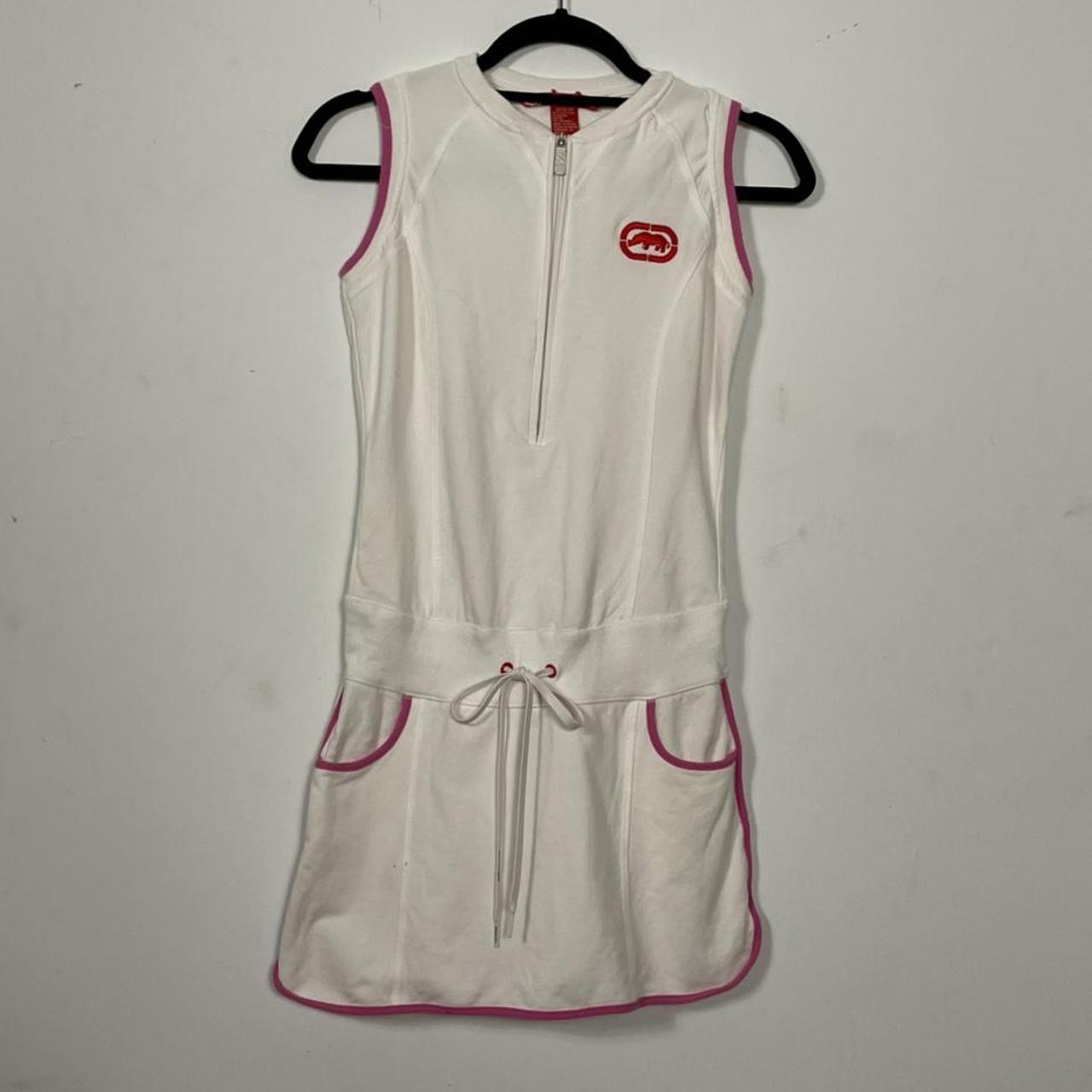 ECKO RED dress with front zipper and drawstring... - Depop