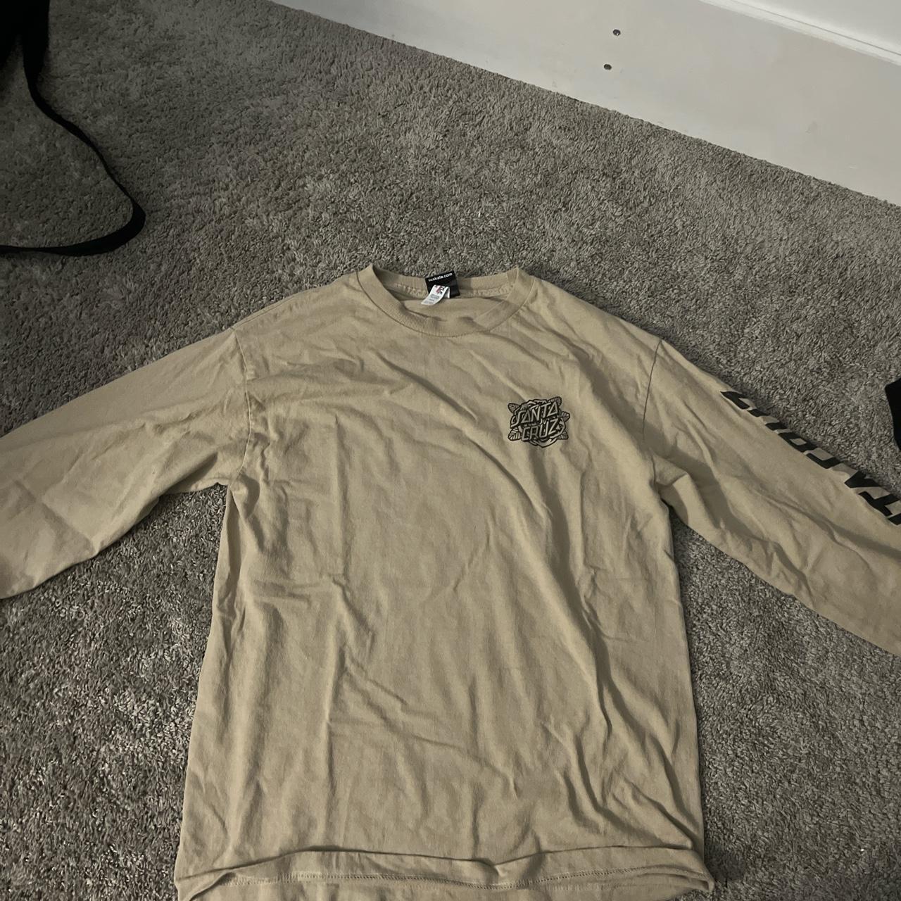 Tan Santa Cruz Long Sleeve Tee. ADULT MEDIUM! FITS... - Depop