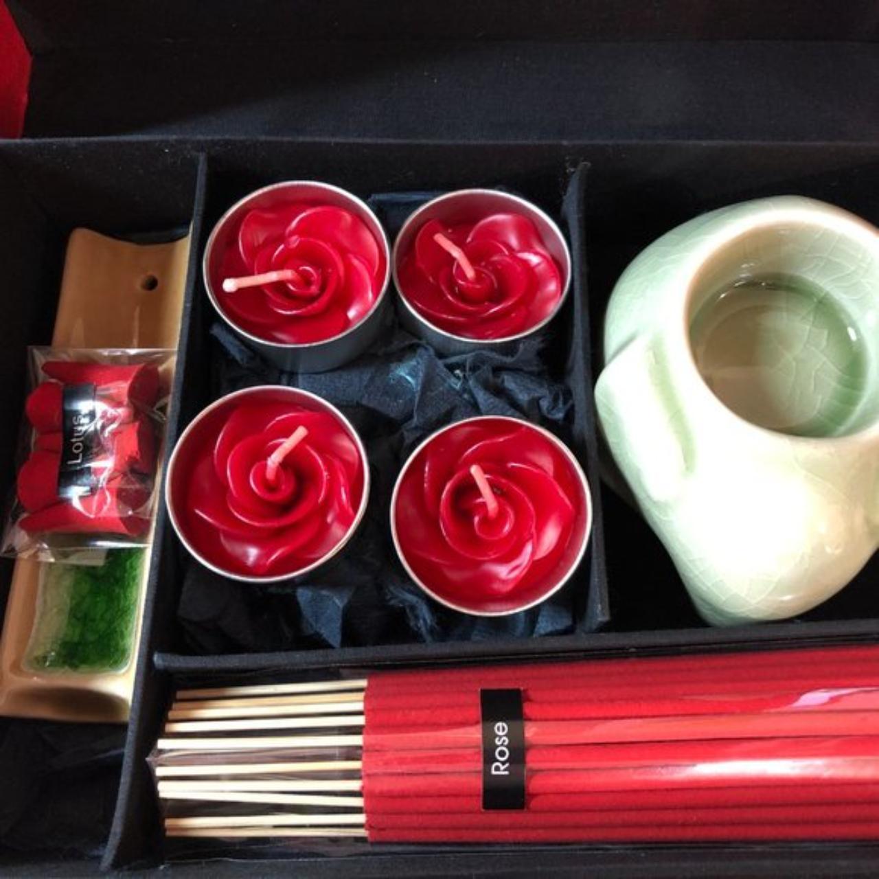 Candle & Incense Gift Box - Red Beautiful... - Depop