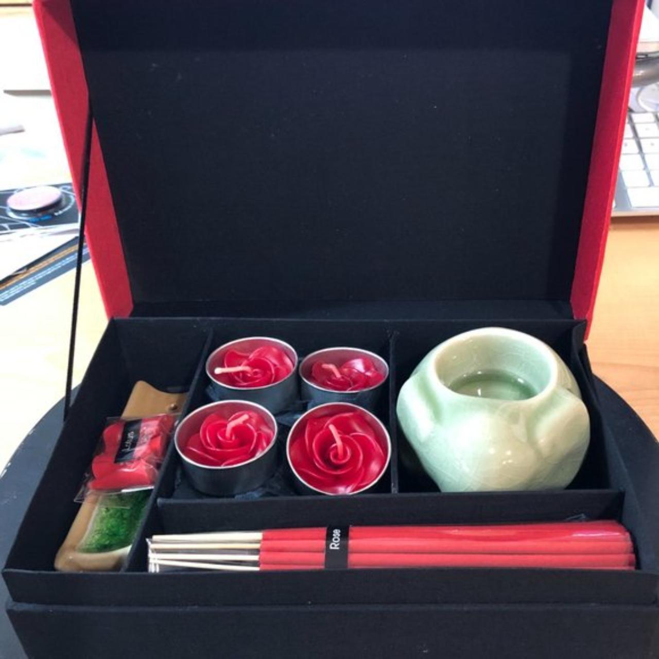 Candle & Incense Gift Box - Red Beautiful... - Depop