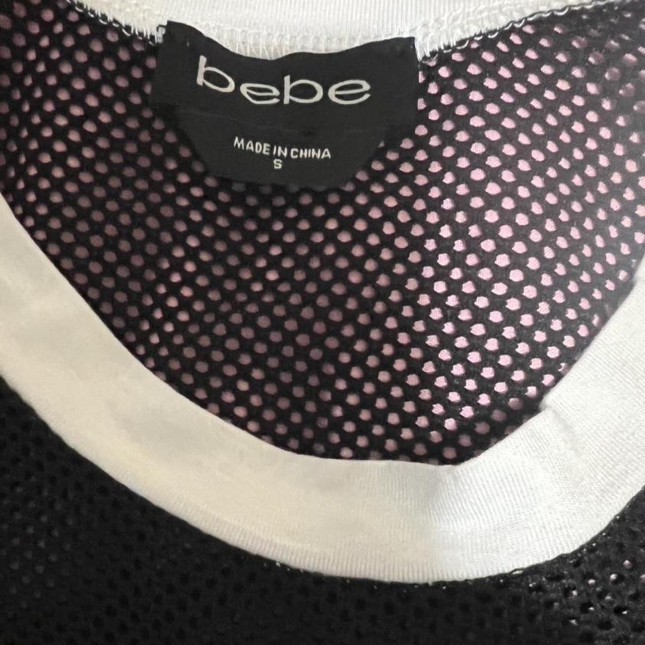 Black & White Bebe mesh top Is a size small ... - Depop