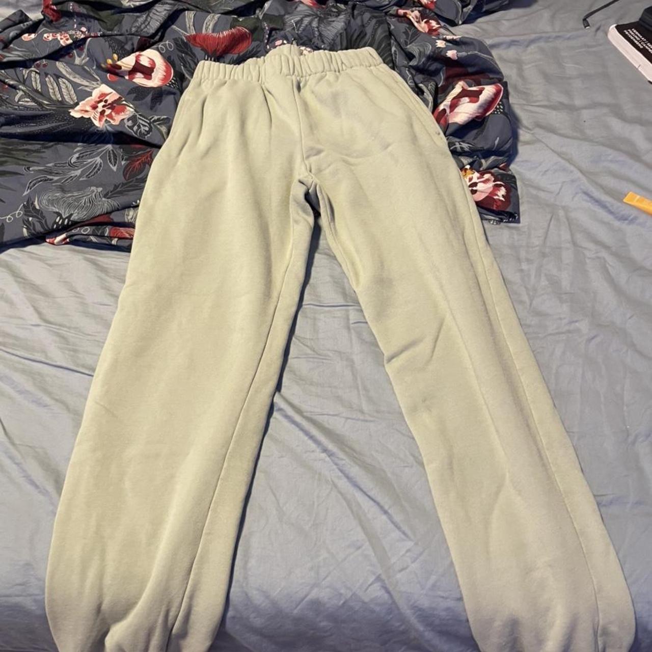 Rose sweatpants light green - has different lighting... - Depop