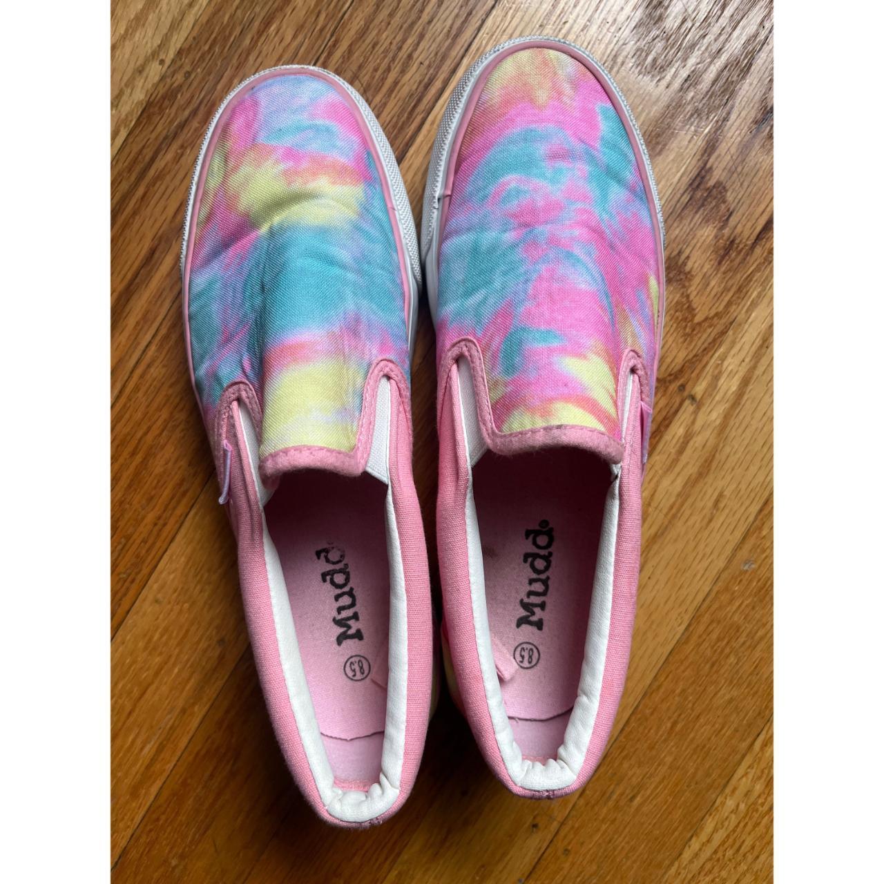Mudd Clothing Women's Pink and Blue Trainers | Depop