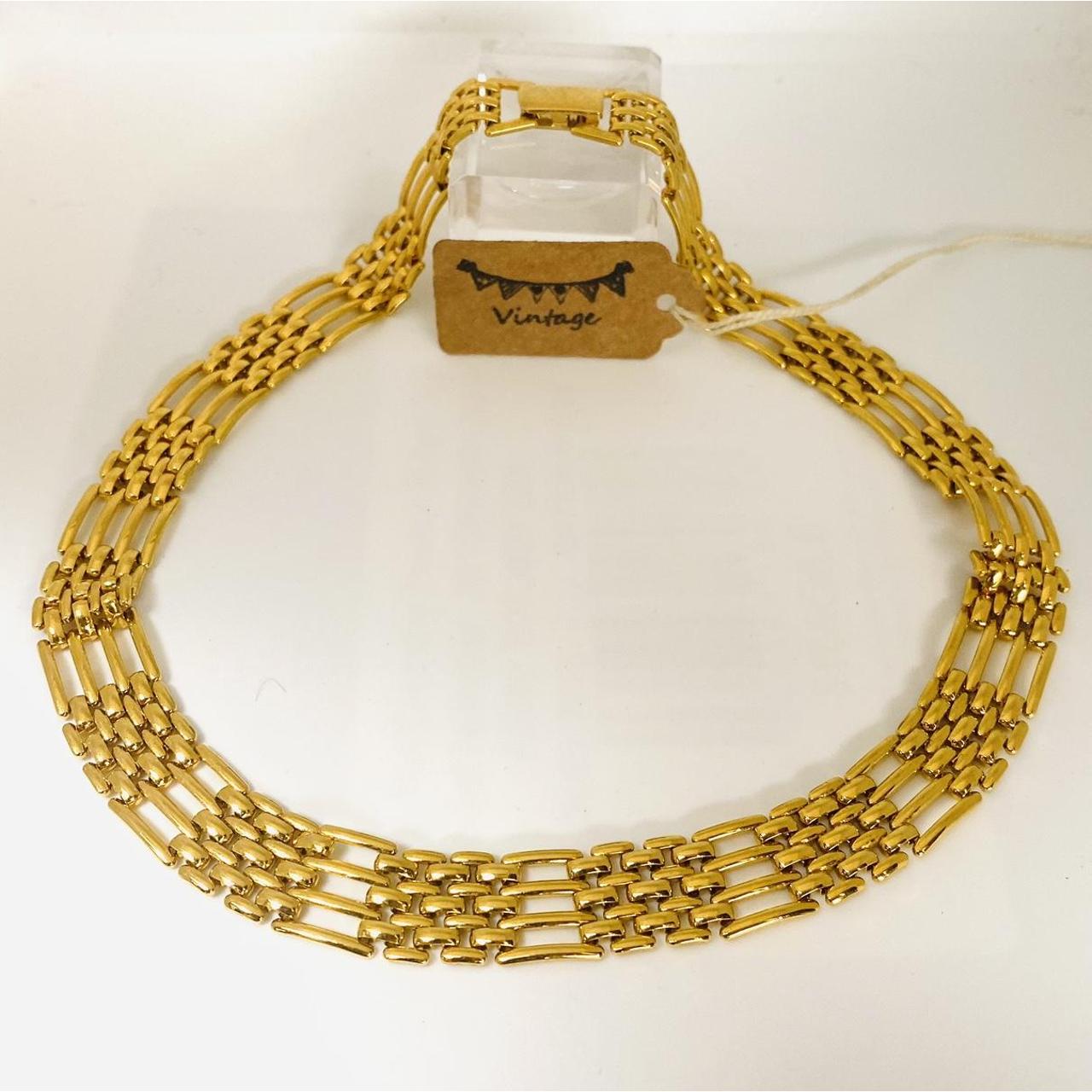 #Necklace #vintage #gold plated #1980s gate chain in... - Depop