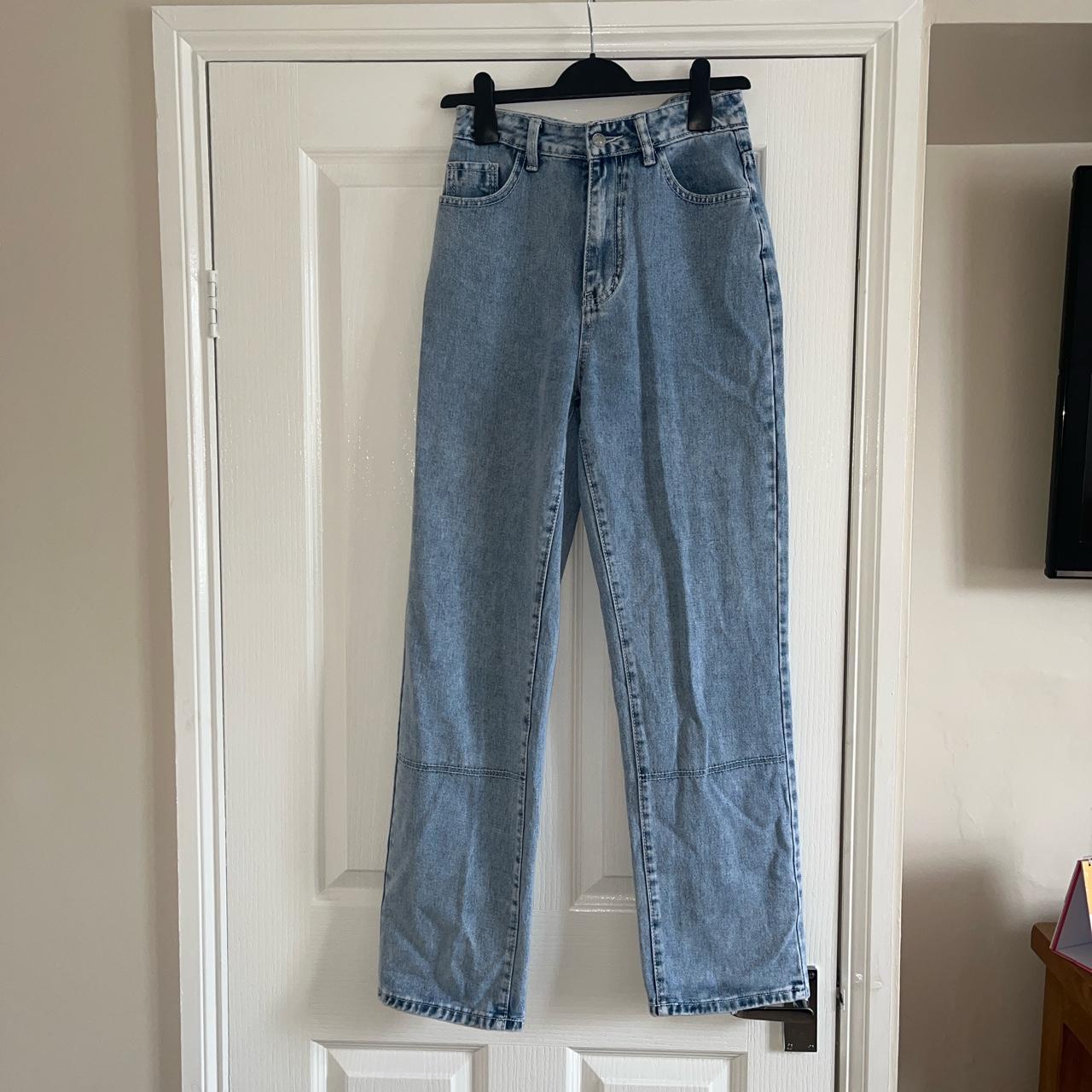 SHEIN blue denim jeans Straight leg Size small - Depop