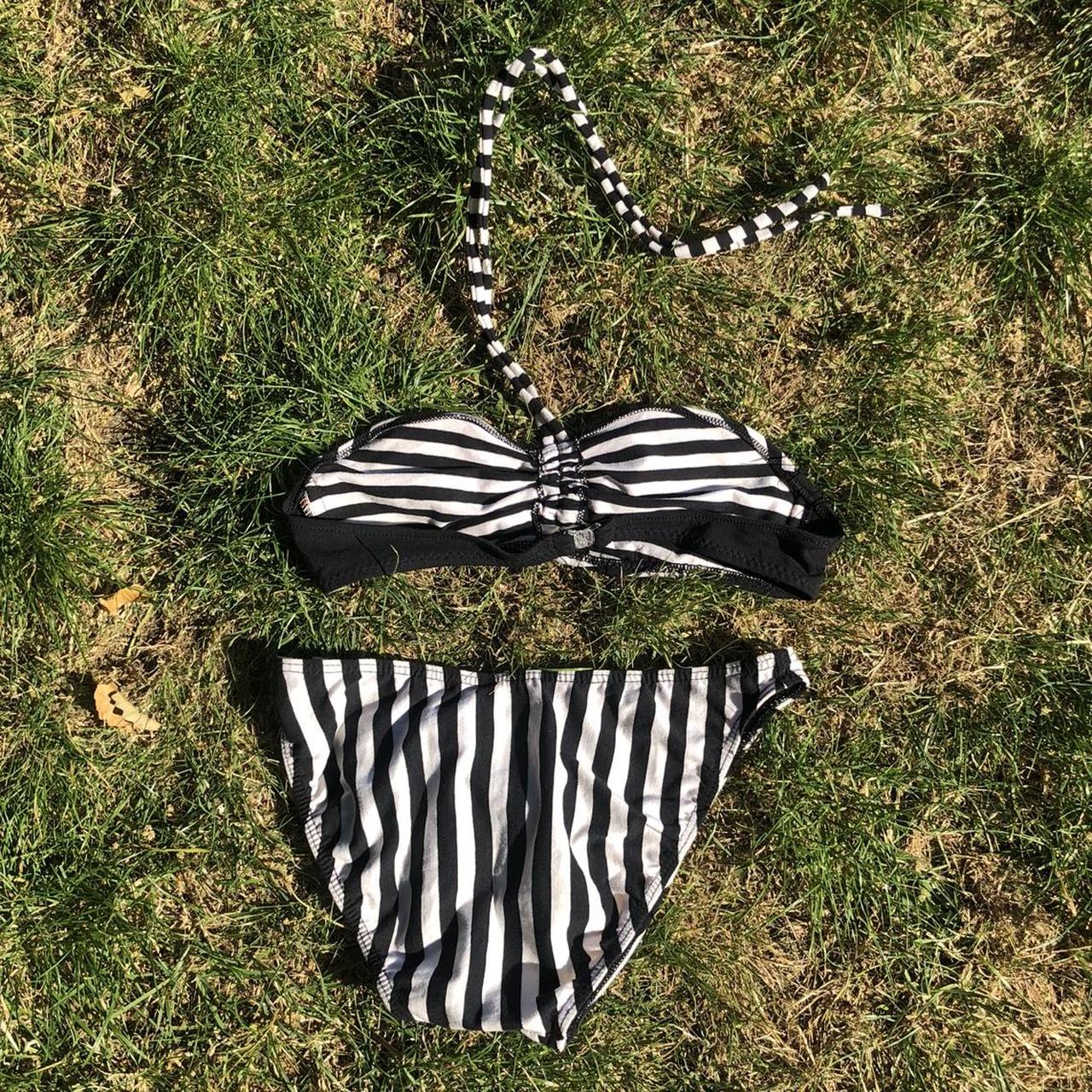 🖤♣️🤍 VINTAGE DEADSTOCK Bikini - black and white... - Depop