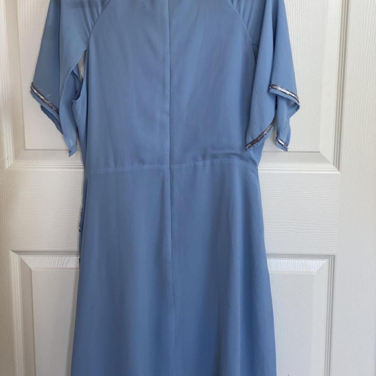 MODCLOTH DRESS BLUE RETRO SEQUIN DRESS WITH CAPE... - Depop