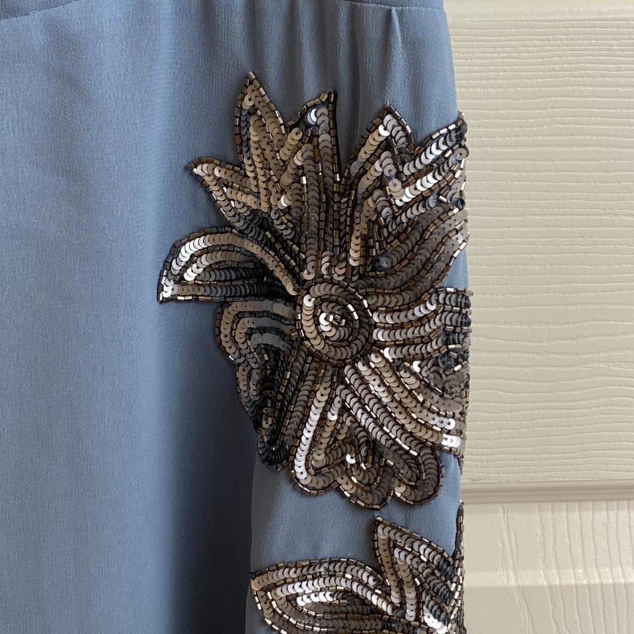 MODCLOTH DRESS BLUE RETRO SEQUIN DRESS WITH CAPE... - Depop