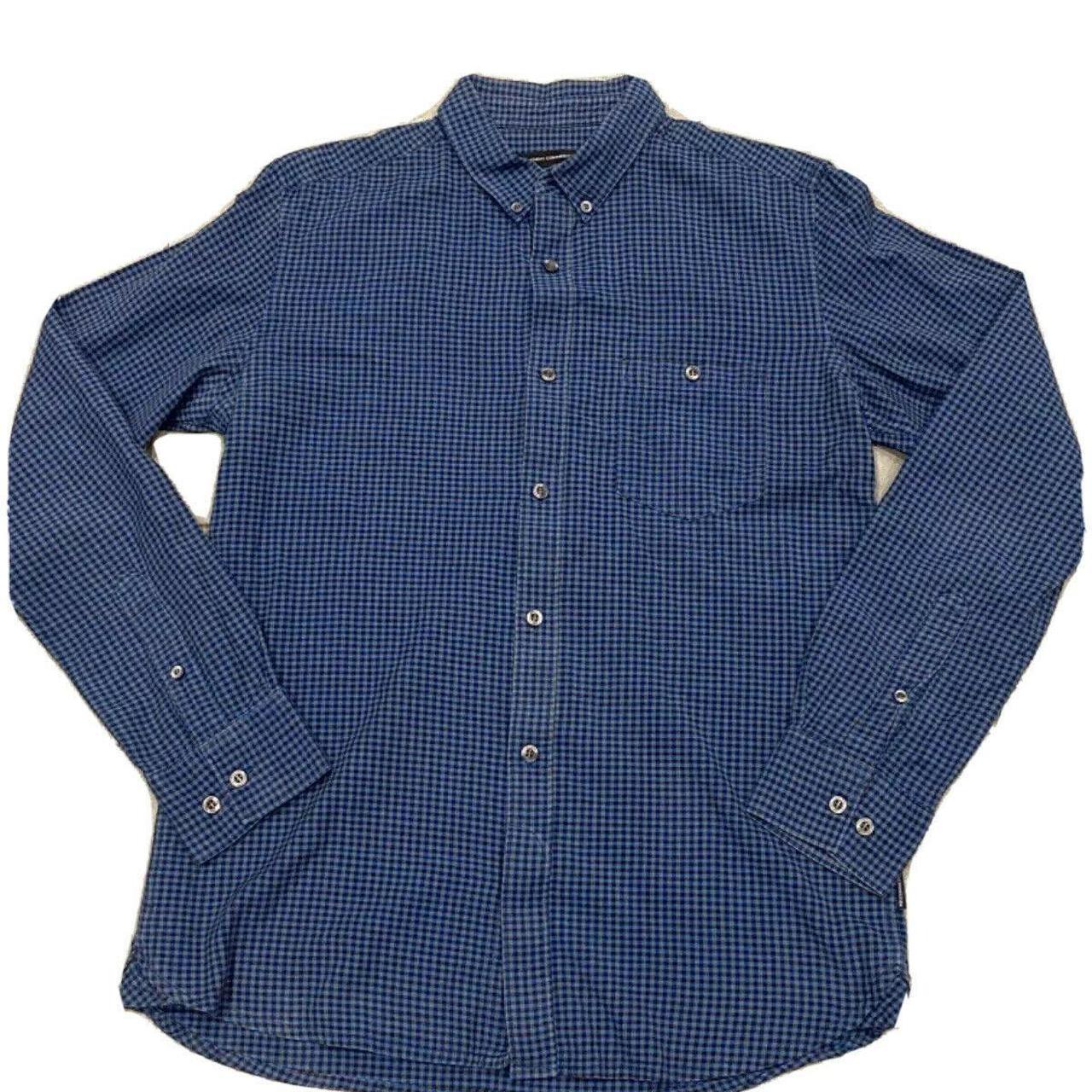 Mens French Connection Blue check shirt size Medium... - Depop