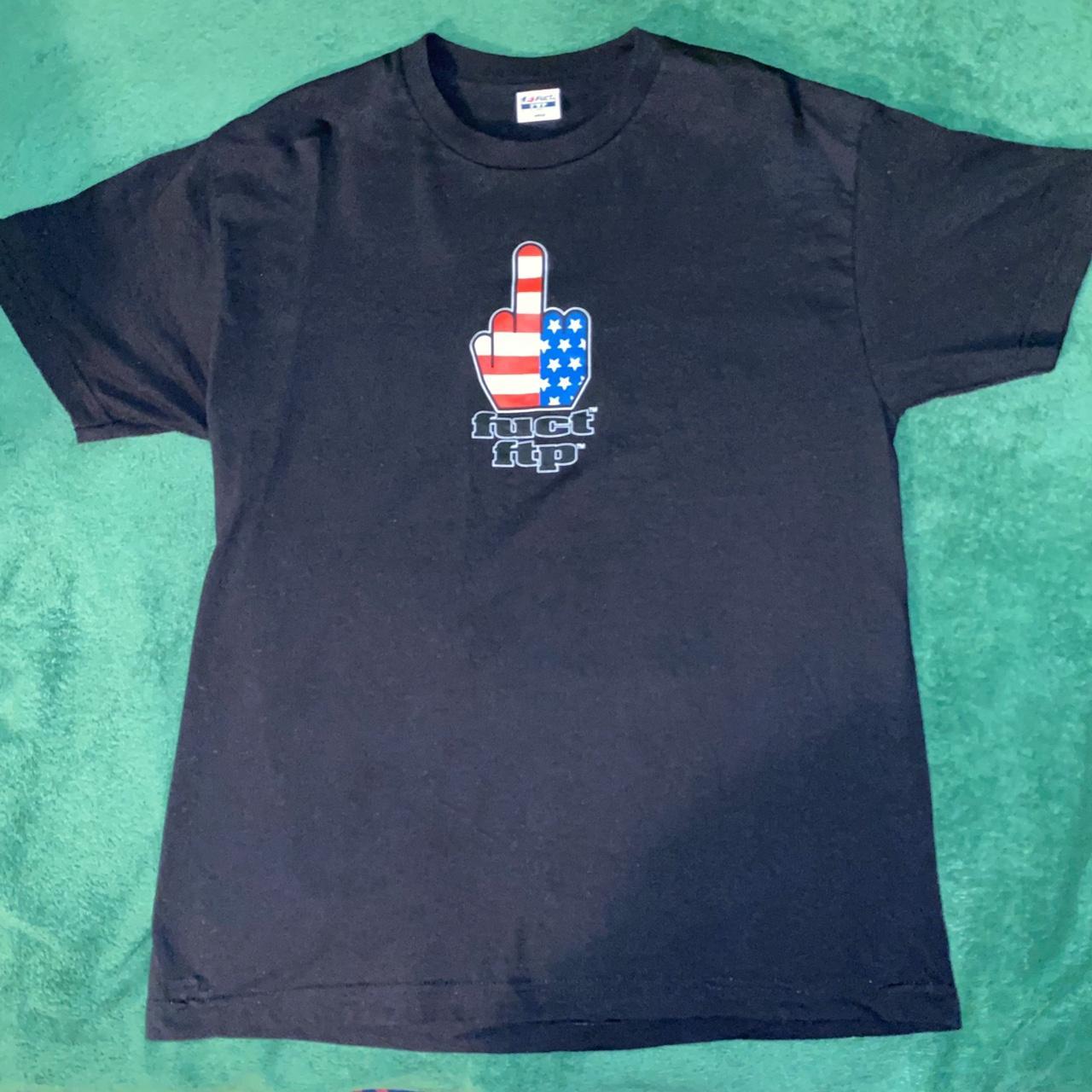 Rare FTP x Fuct middle finger American flag t-shirt.... - Depop