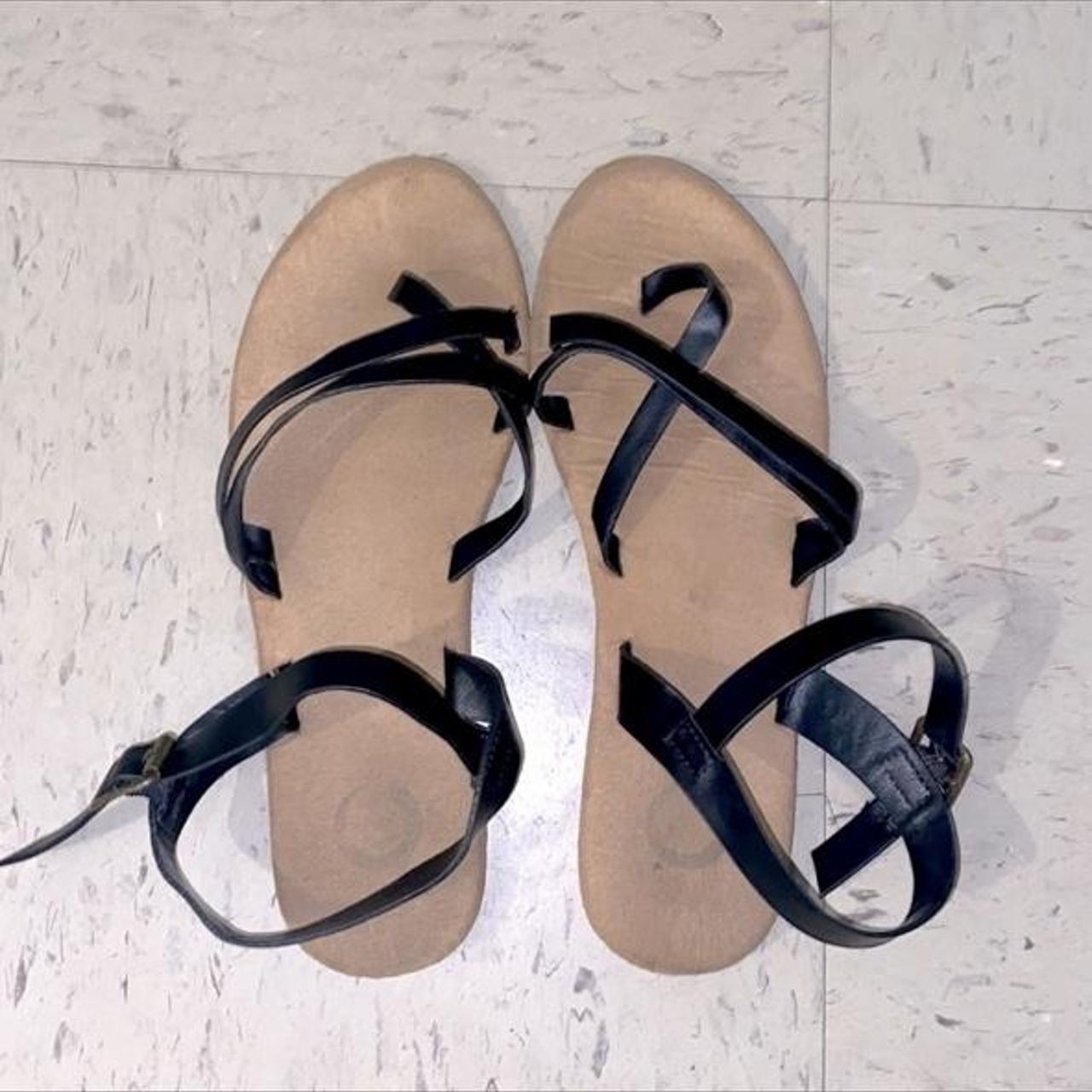 Journee Collection Women's Black Sandals | Depop