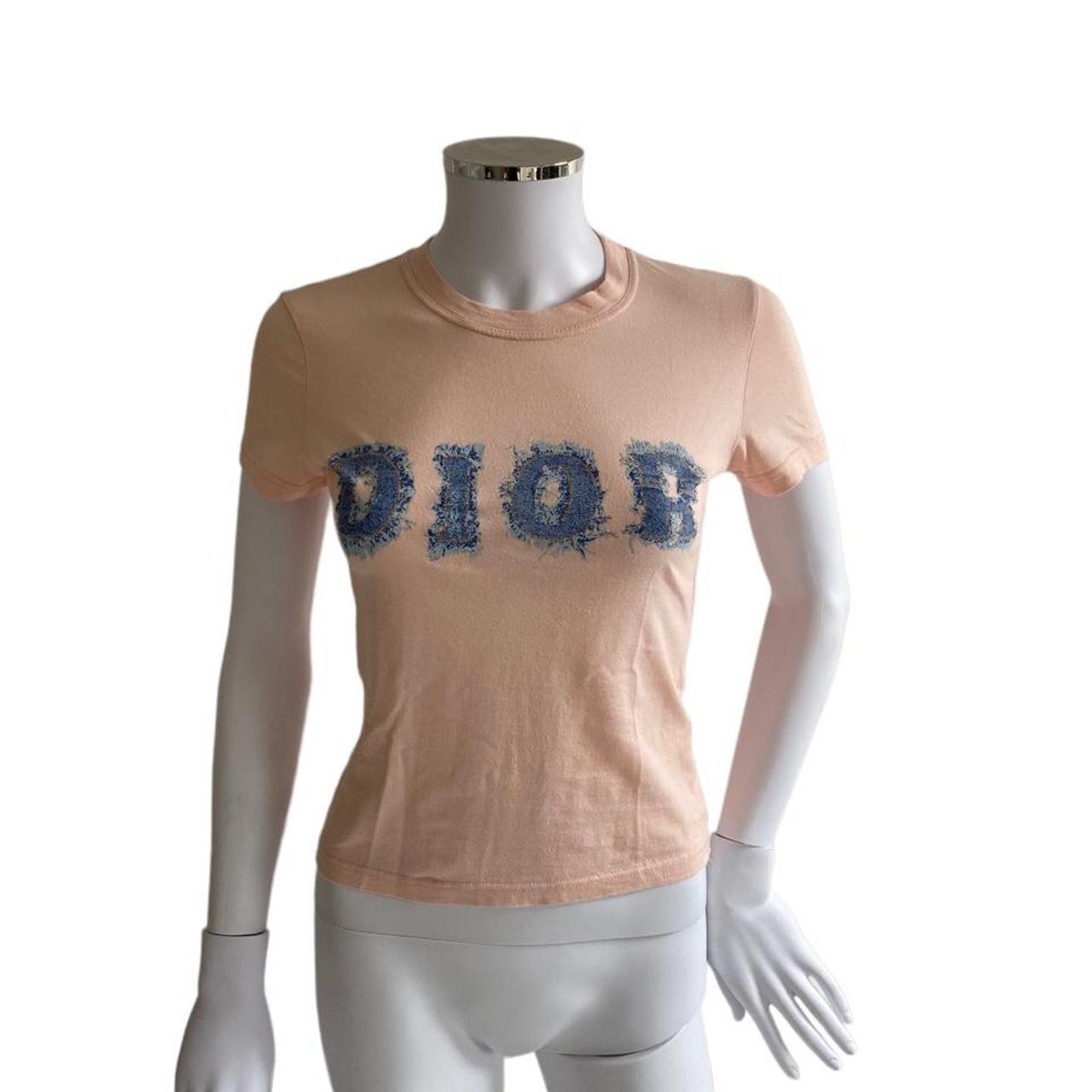 CHRISTIAN DIOR - pastel pink denim Dior logo pink... - Depop