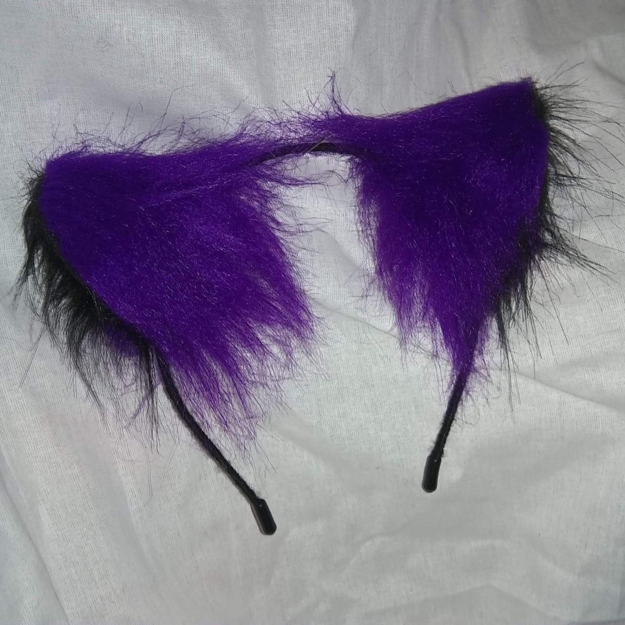 Purple And Black Cat Ears Headband Cat Ears Depop