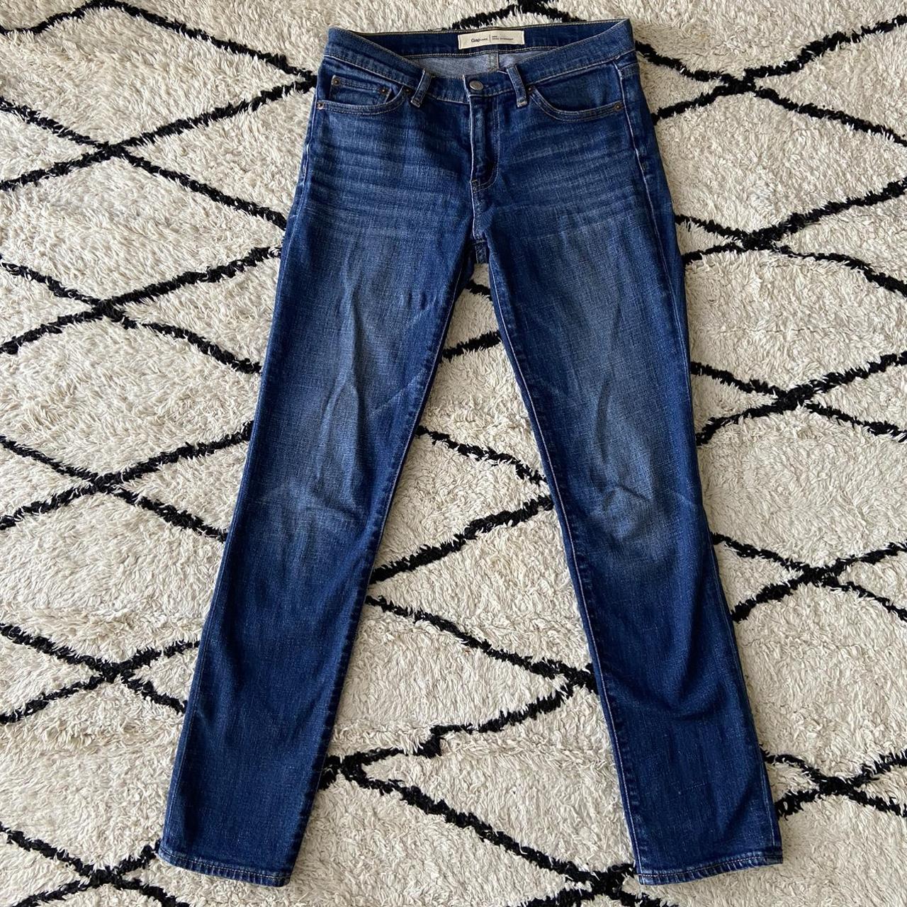 Gap real straight mid blue jean in size 26. A... - Depop
