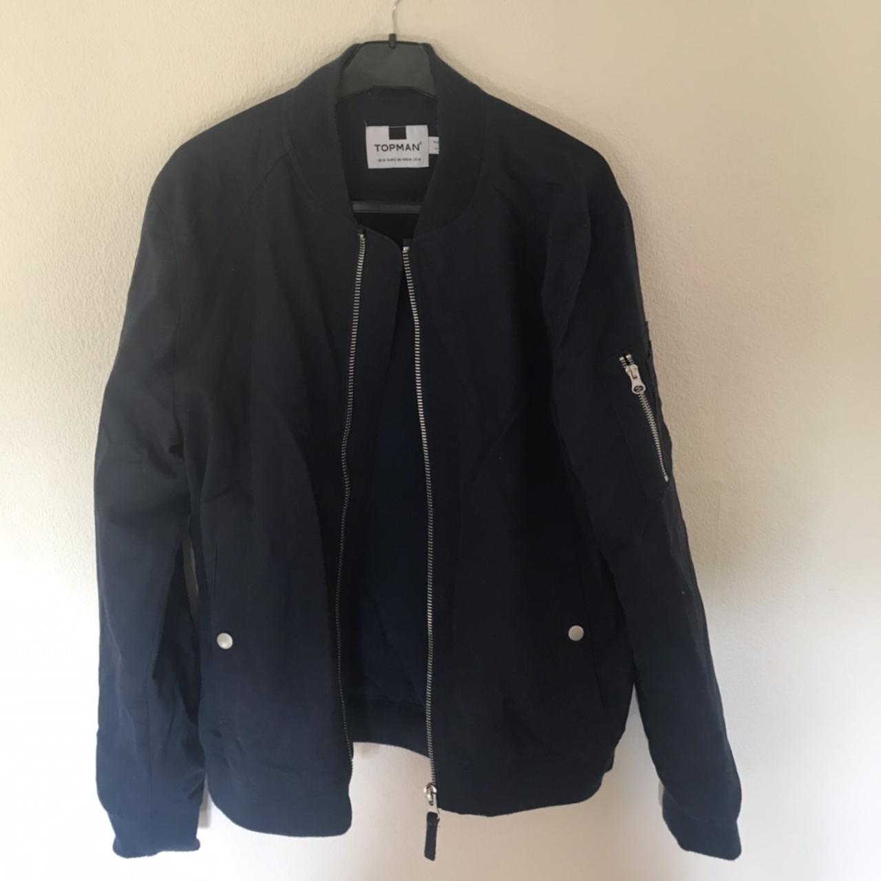 Topman blue bomber jacket. Worn once. Size medium.... - Depop