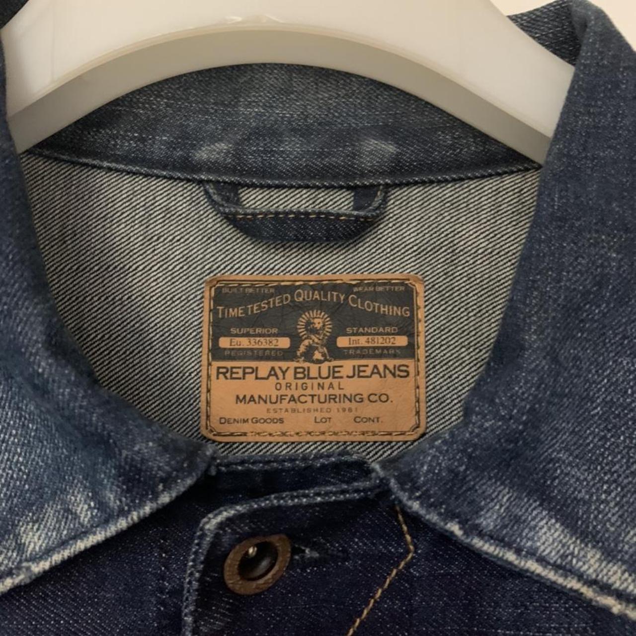 Replay denim jacket dark stone washed Worn a few... - Depop