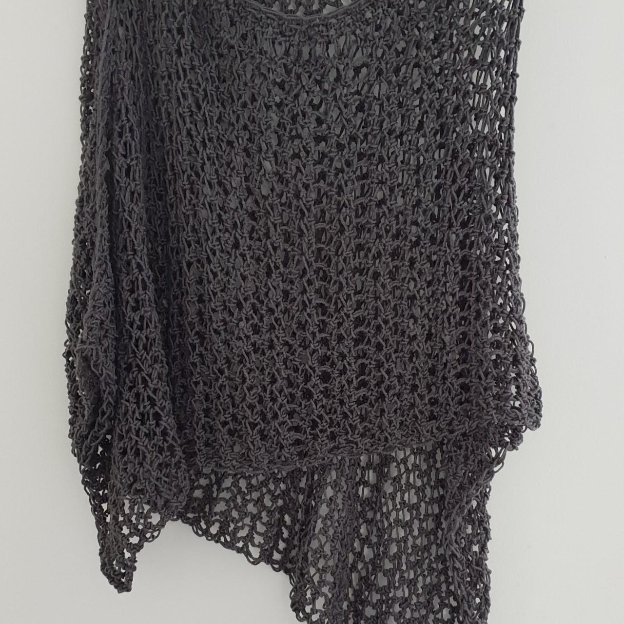 Ladies grey poncho. Handmade poncho, made using... - Depop