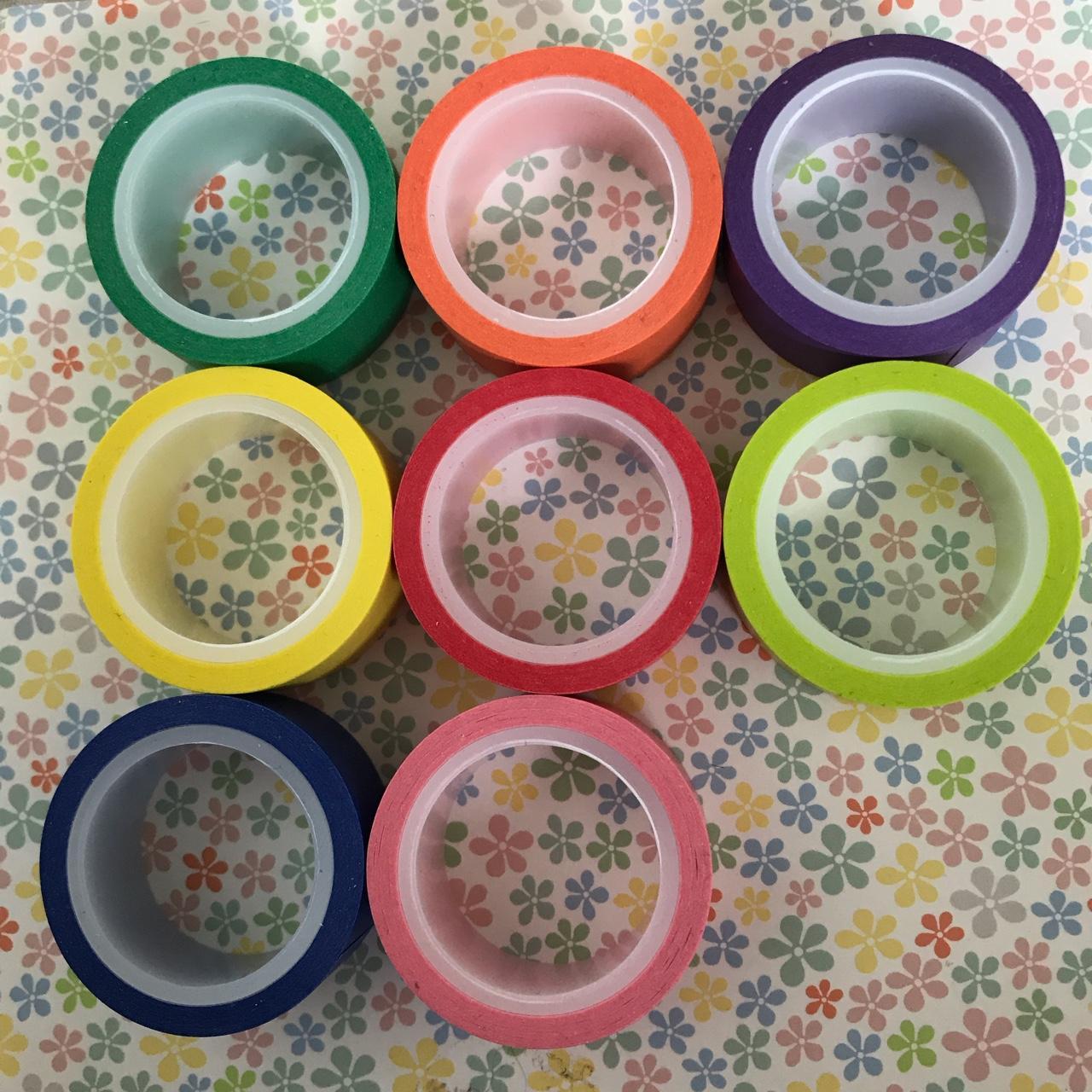 Washi tape - coloured tape Bundle of 8 washi tape... - Depop
