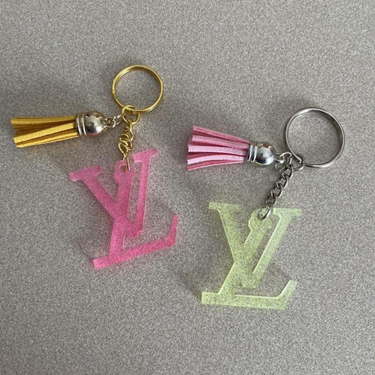 SET OF 2- L V Keychains Completely handmade with... - Depop