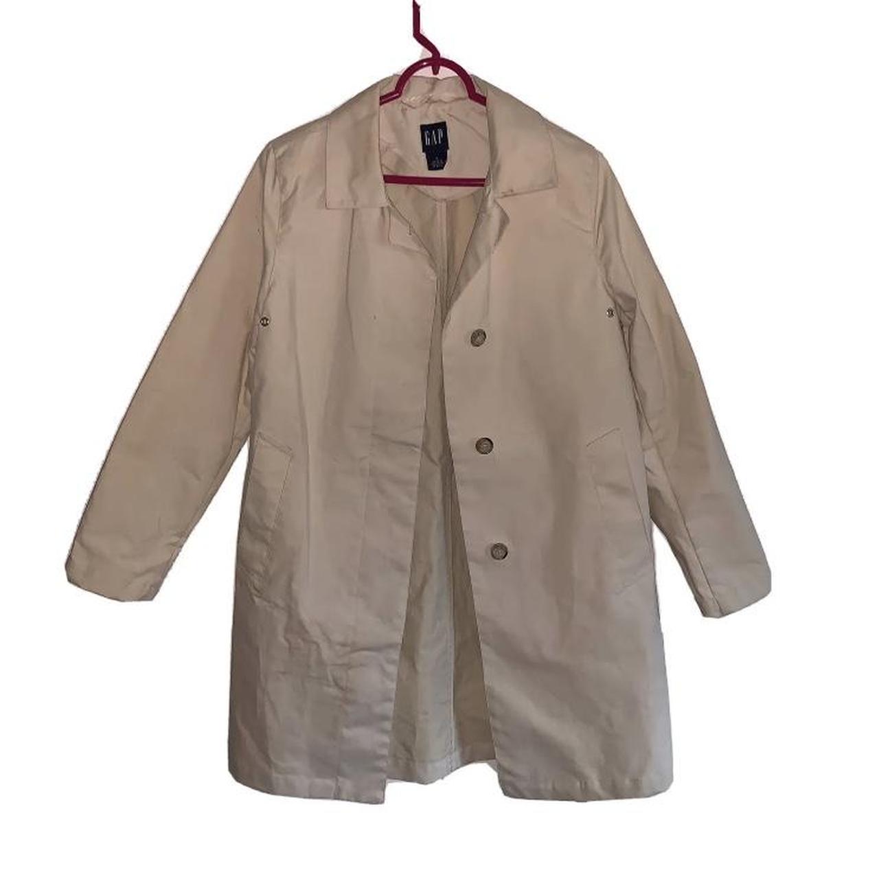 GAP Cream Trenchcoat/Raincoat Vintage Size... - Depop