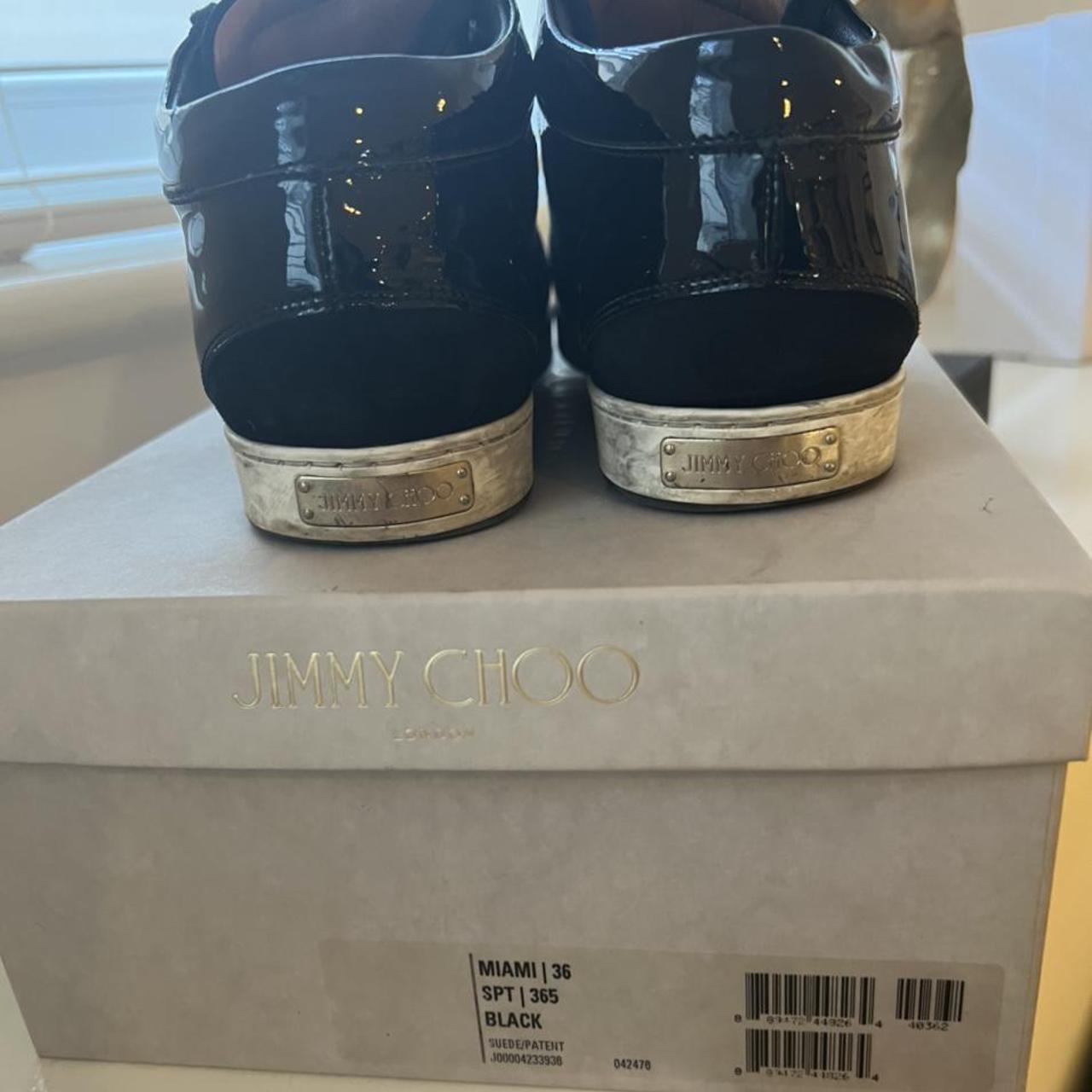 Jimmy choo Miami black trainers #jimmychoo #size3... - Depop